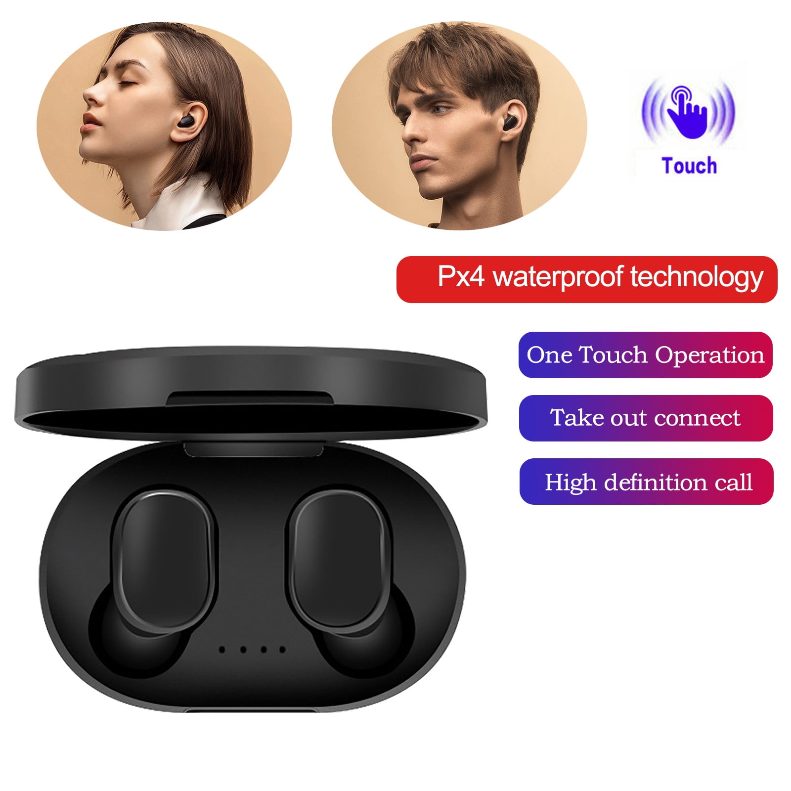 EQWLJWE Bluetooth Headphones Wireless Noise Cancelling Earbuds BT5.0, Stereo Earphones Bluetooth ...