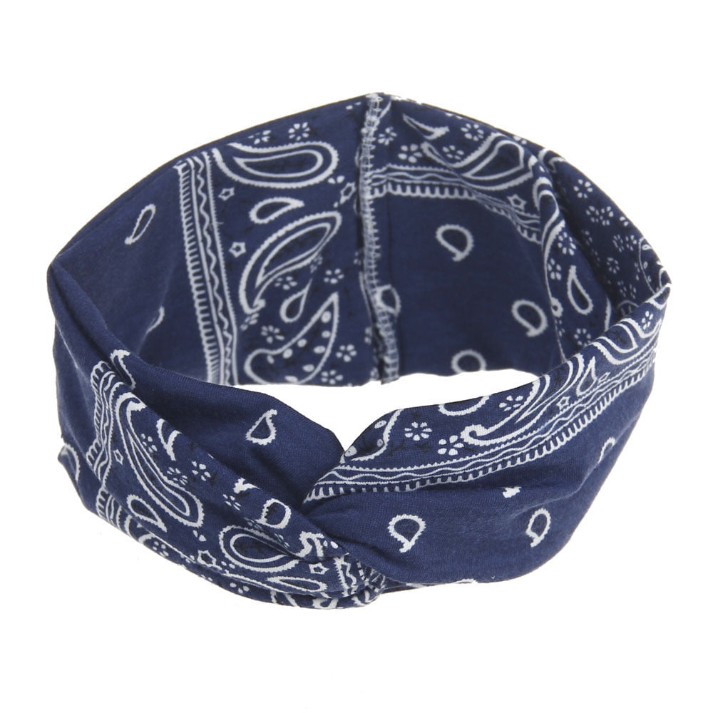EQWLJWE Boho Headbands for Women Elastic Floral Print Paisley Bandana ...