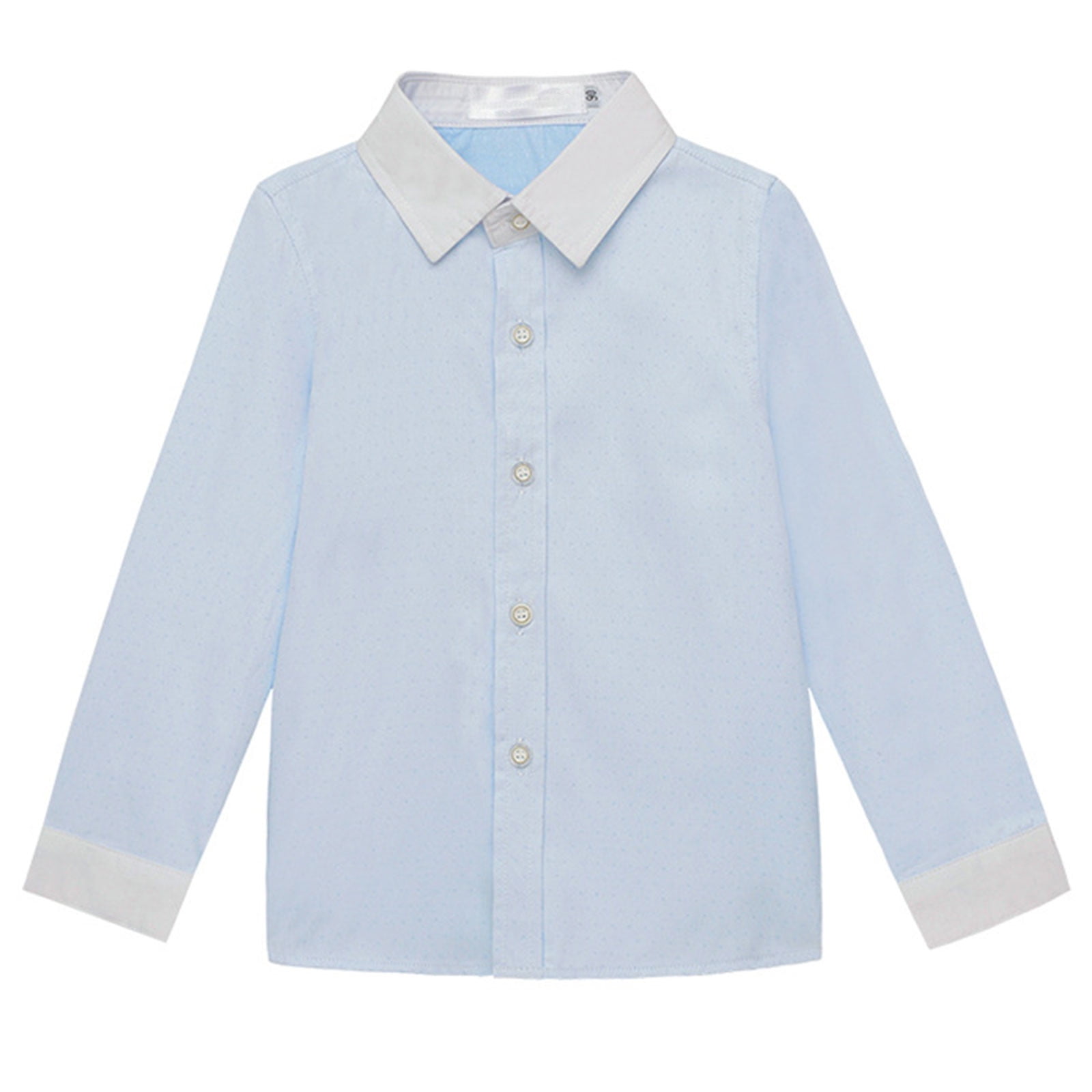 EQWLJWE Boys Dress Shirts Blue Button Down Long Sleeve Soft Fabric ...