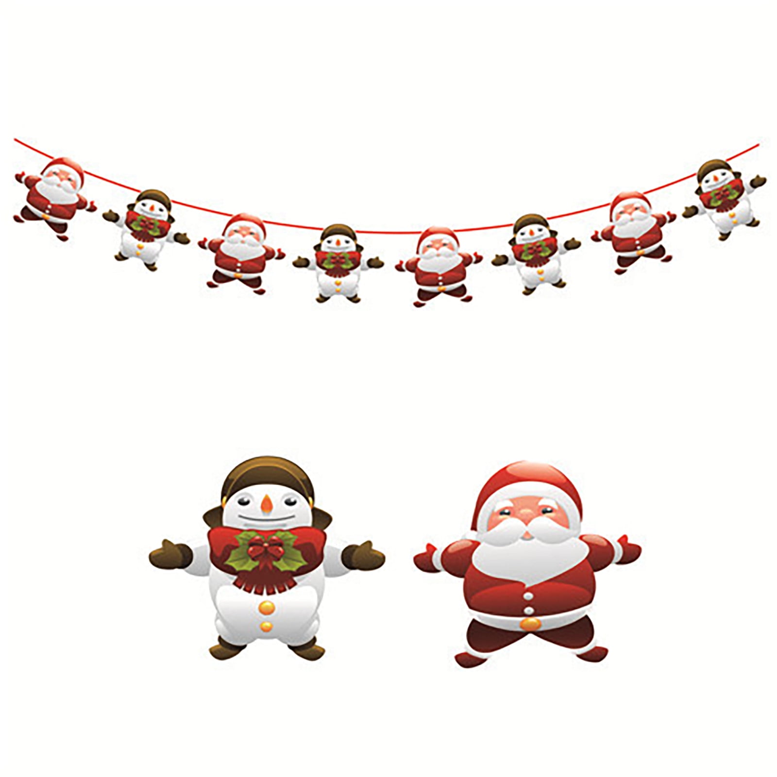EQWLJWE Christmas Santa Snowman Garland Happy Holidays Banner,Christmas ...