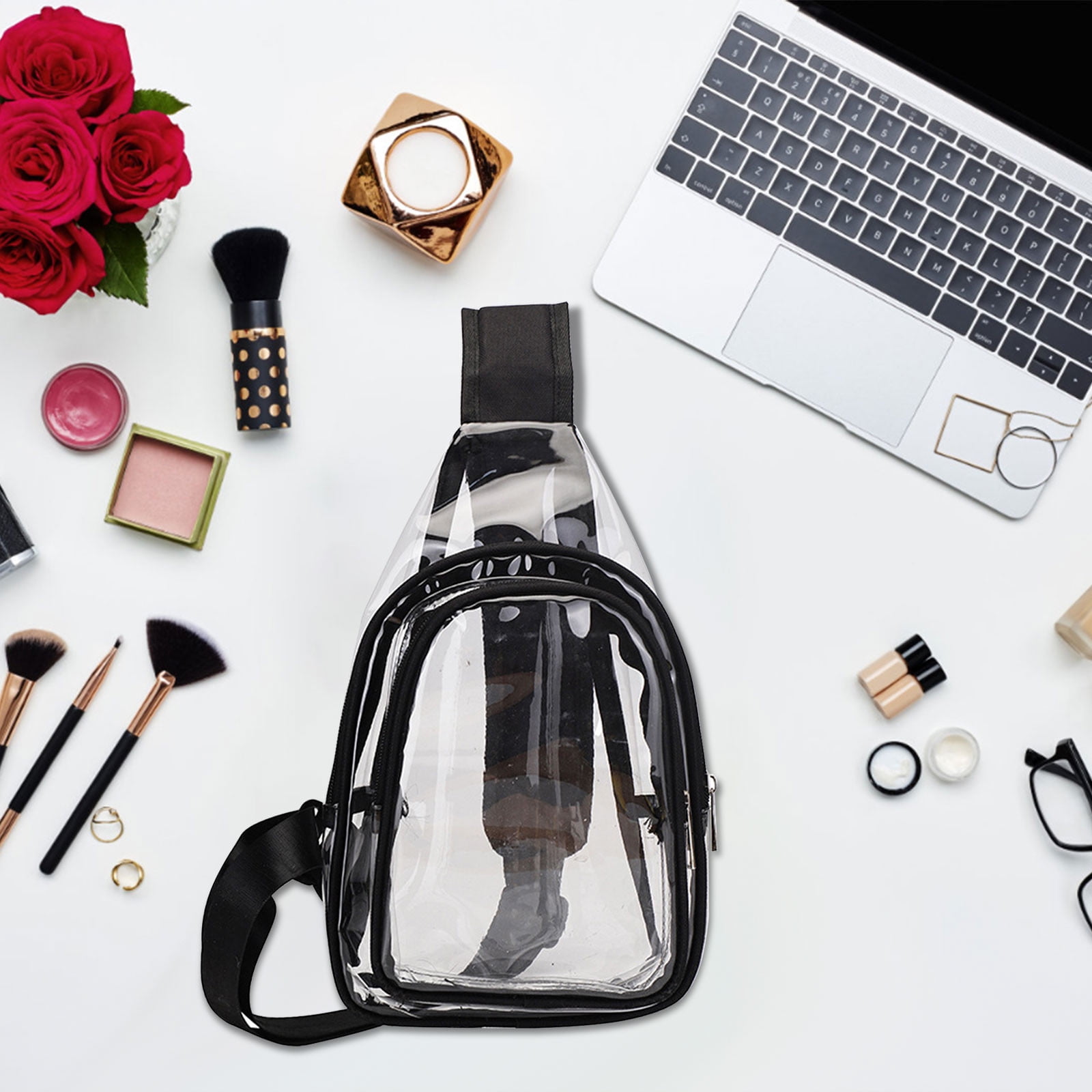 EQWLJWE Clear Sling Bag,Crossbody Bag Stadium Approved,Transparent ...