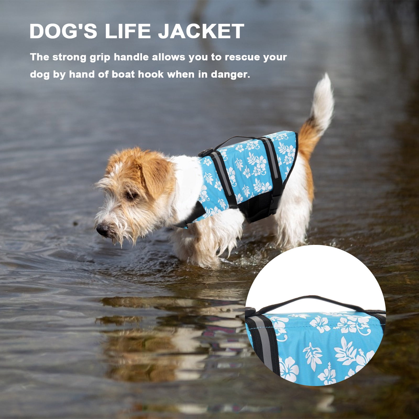 EQWLJWE Dog Life Jacket with Reflective Stripes, Adjustable High ...