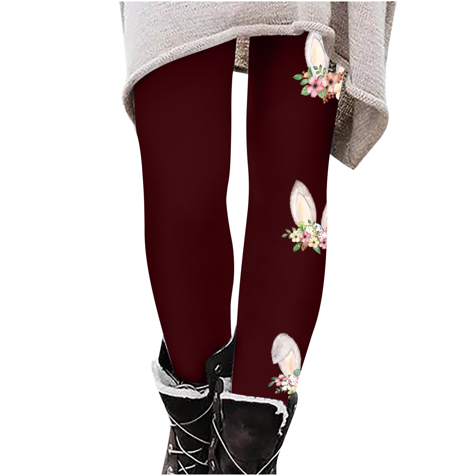 EQWLJWE Easter Day Leggings for Women High Waisted Slim Fit Cute Rabbit ...
