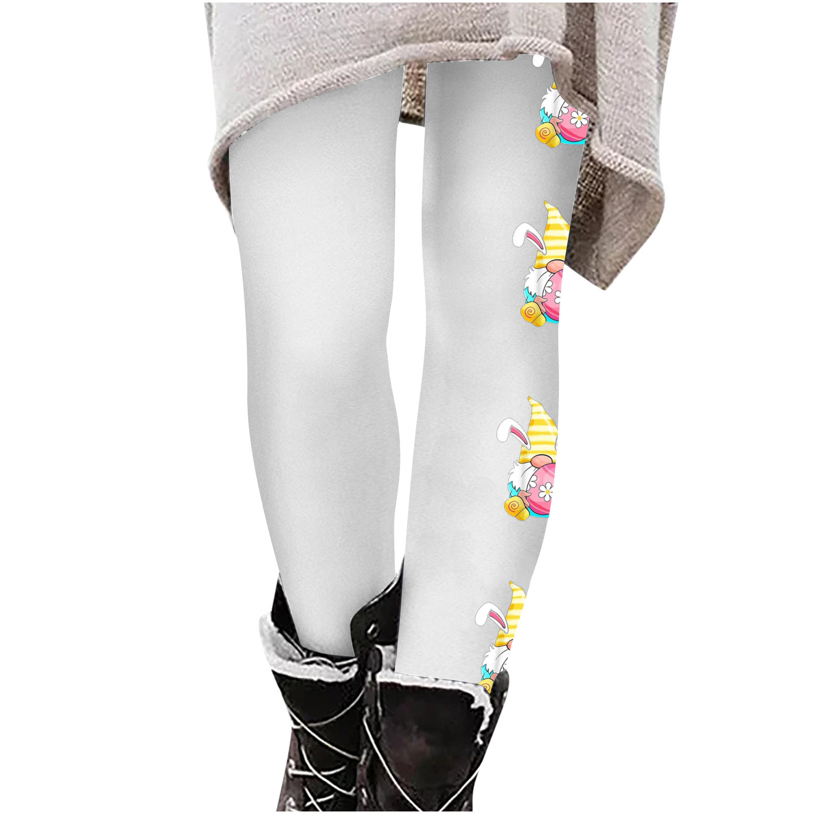 EQWLJWE Easter Leggings for Women Cute Gnome Eggs Print High Waist ...