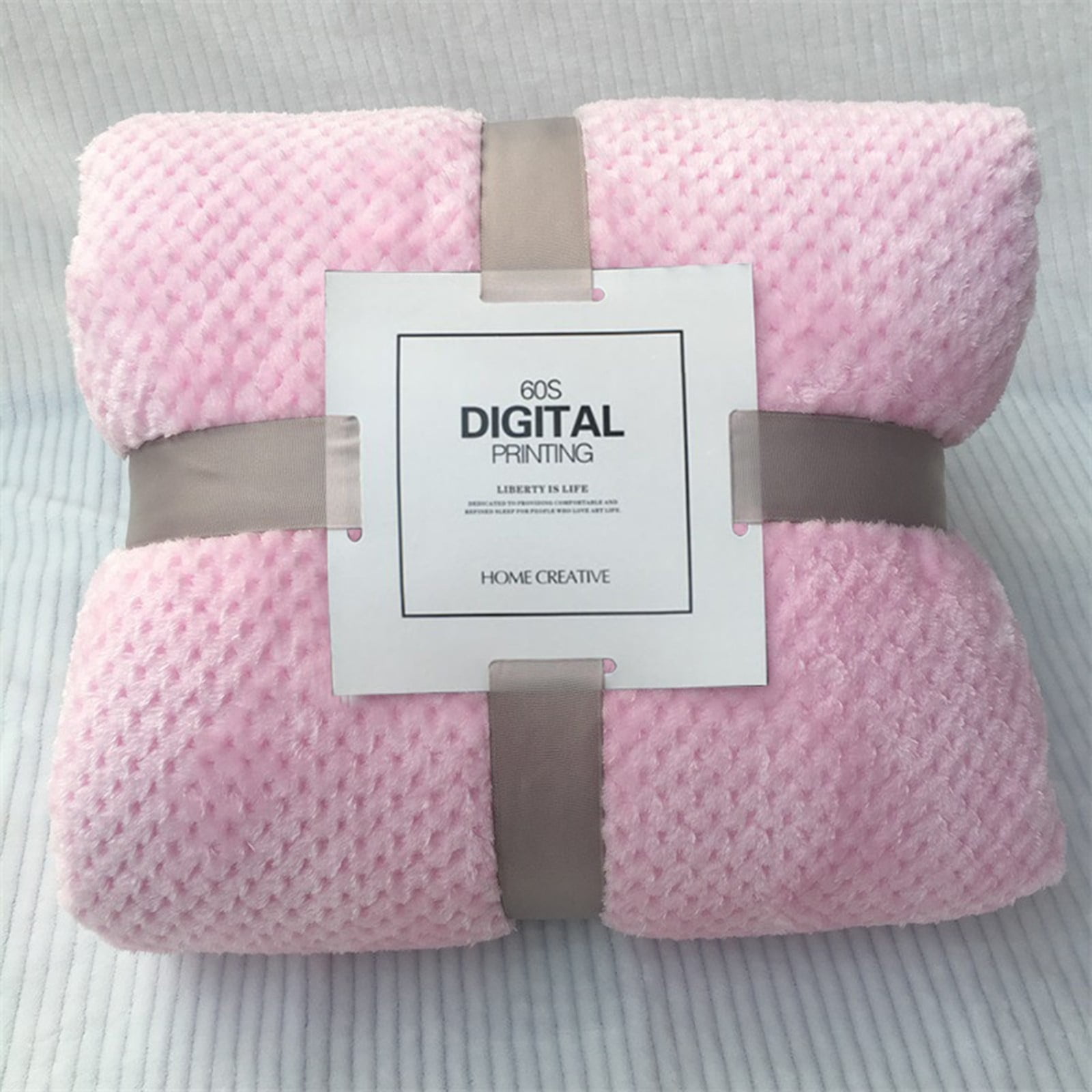 EQWLJWE Fleece Throw Blanket for Couch, Solid Color Office Nap Blanket ...