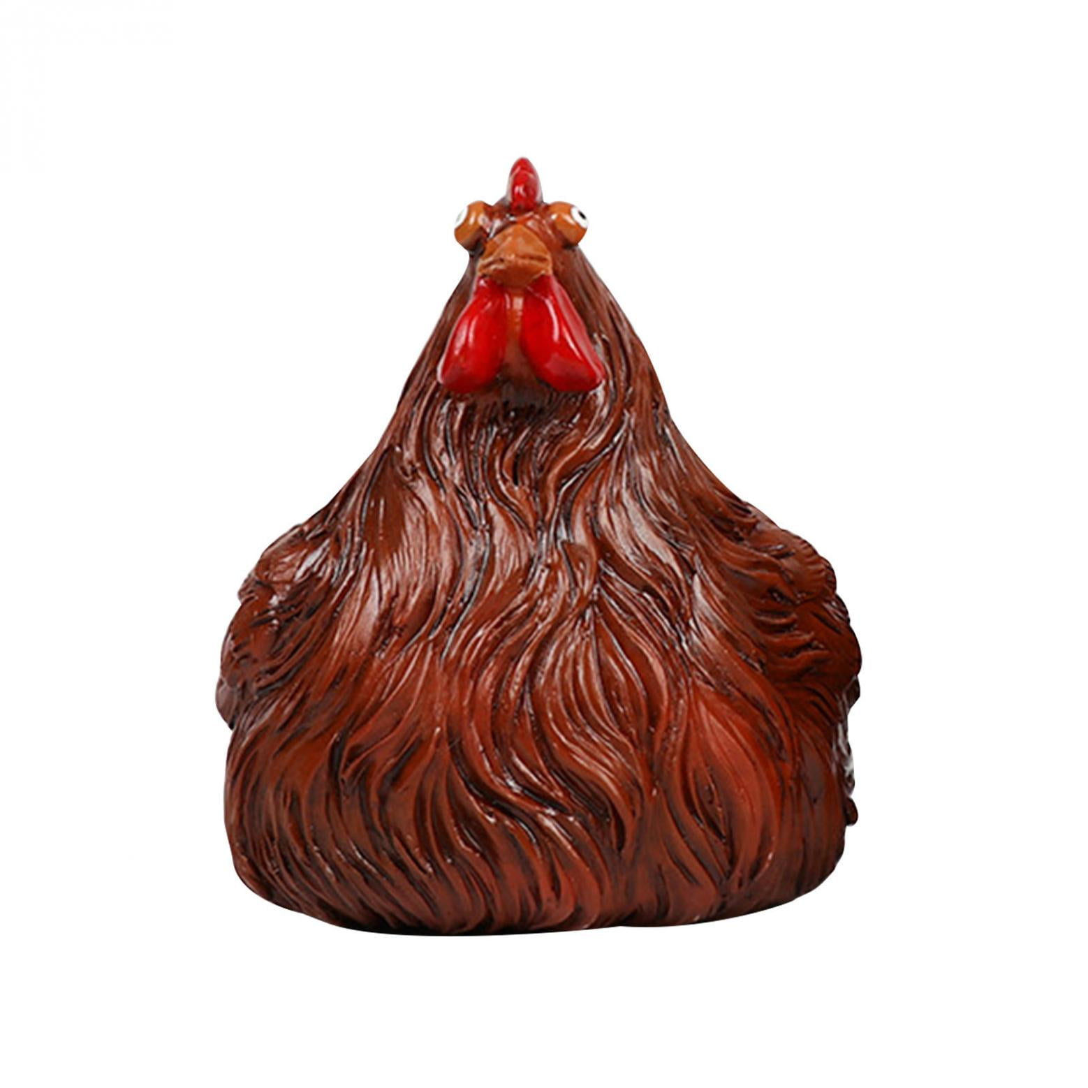EQWLJWE Garden Statue 14 cm Charming Chicken Garden Statue, Unique Home ...