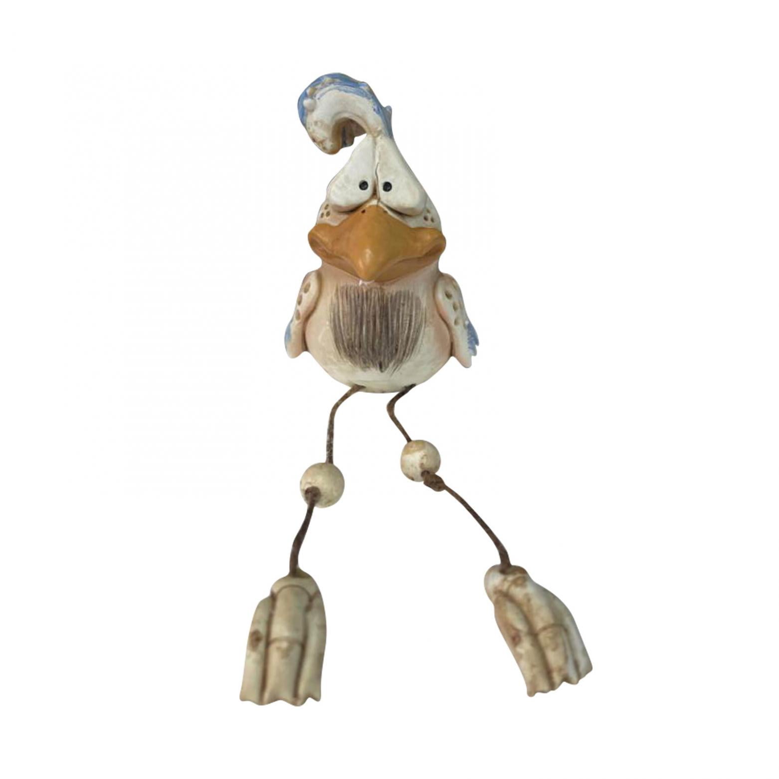 SDJMa Garden Statue Birds Decor - Resin Bird Sparrow with Jittery Legs ...