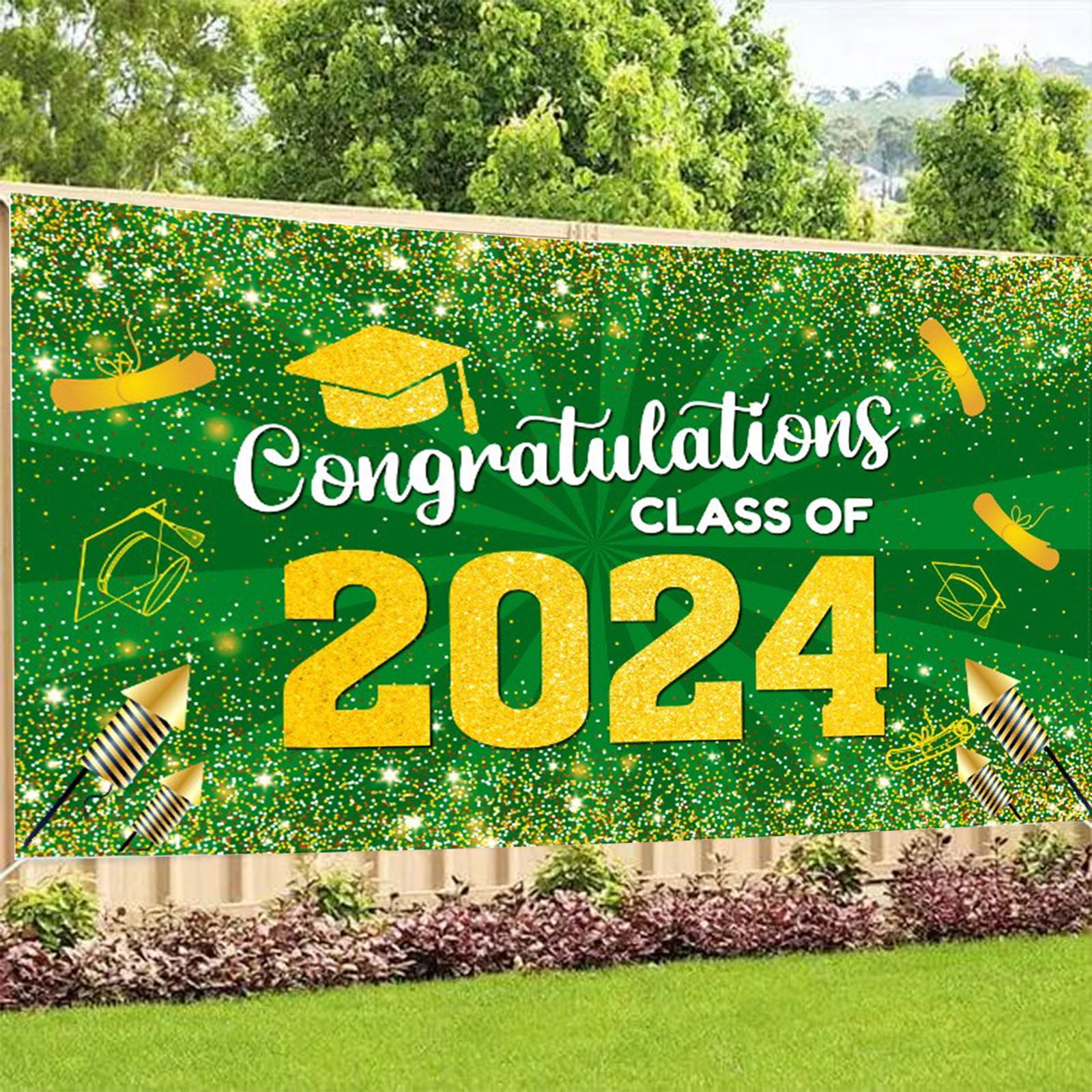 EQWLJWE Graduation Backdrop 2024 Graduation Decorations Graduation ...