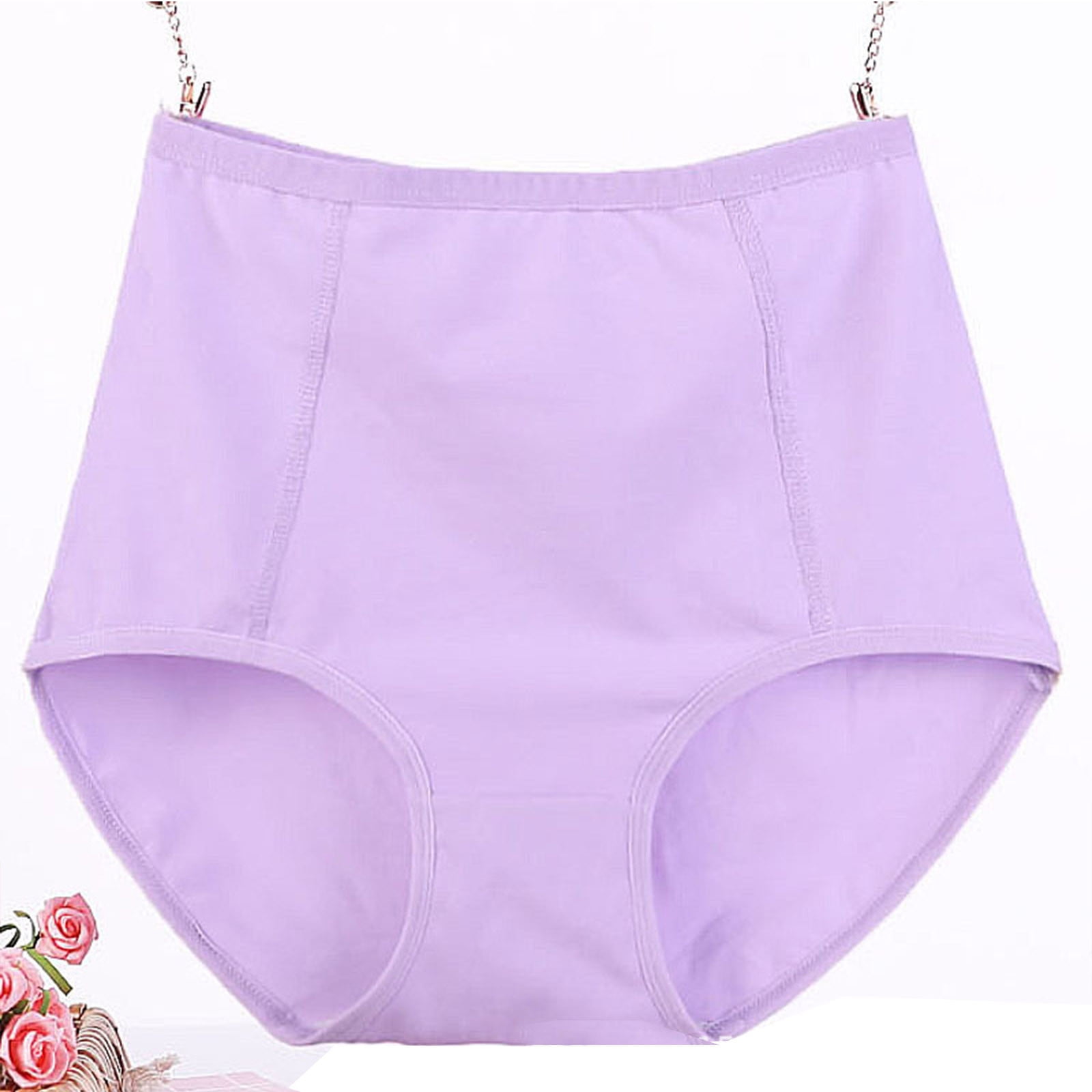 EQWLJWE High Waisted Womens Underwear Plus Size Leak Proof Cotton ...