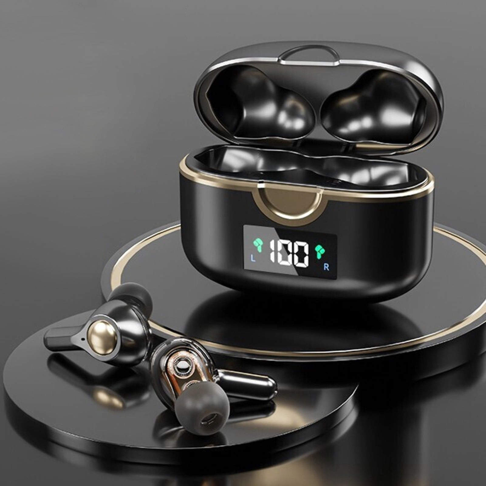 EQWLJWE In-ear 5.0 Double-moving Ring Four-speaker Subwoofer Bluetooth ...
