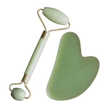 Rose Quartz Jade Roller & Gua Sha Set, Facial Beauty Tools for Skin ...
