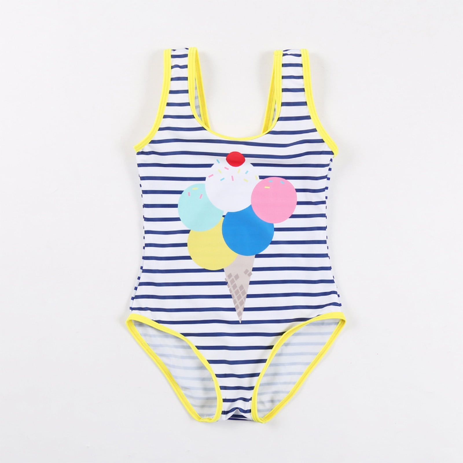 EQWLJWE Little Girls One Piece Striped Swimsuits Summer Quick Dry ...
