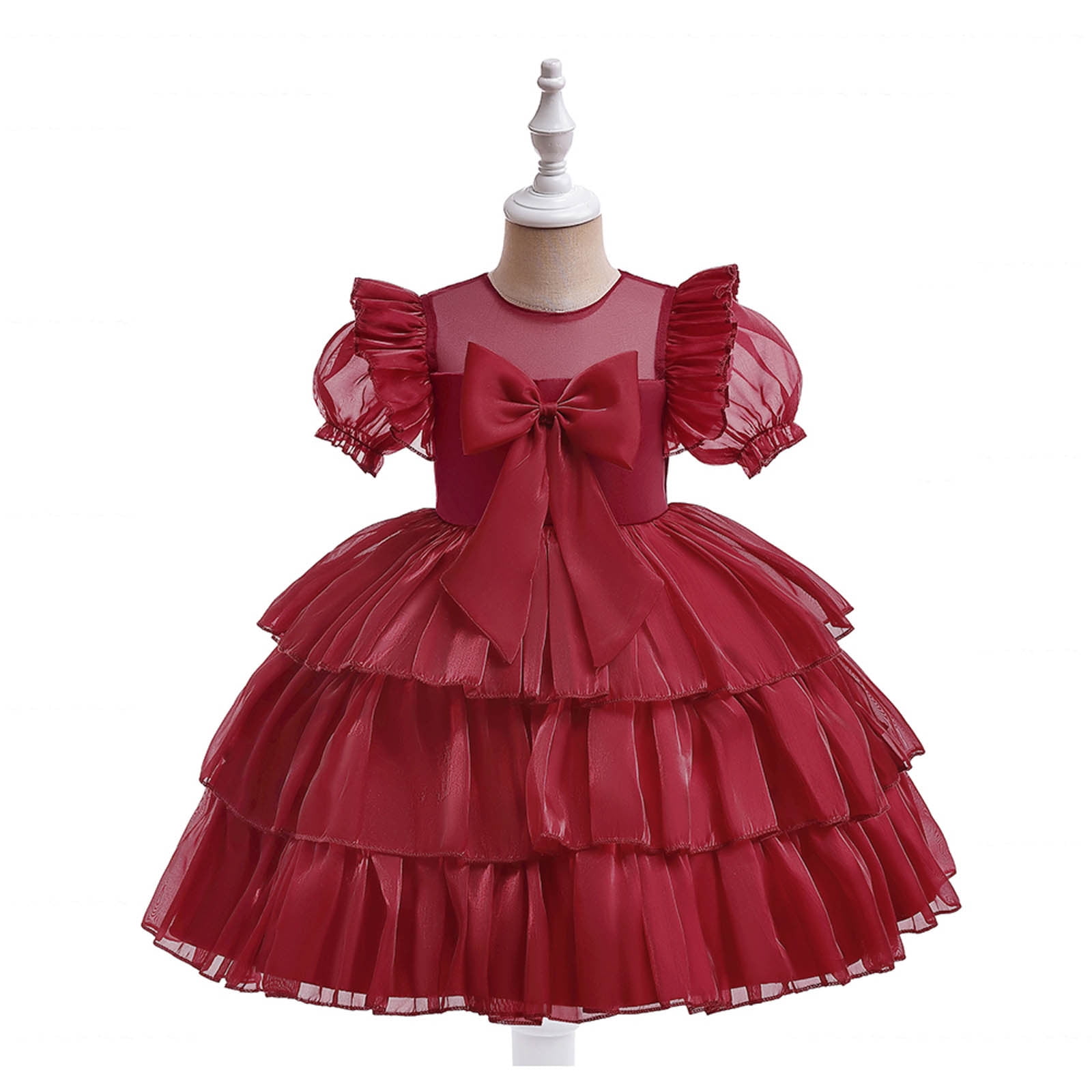 EQWLJWE Little Girls Sweet Style Birthday Dress Princess Pageant Party ...