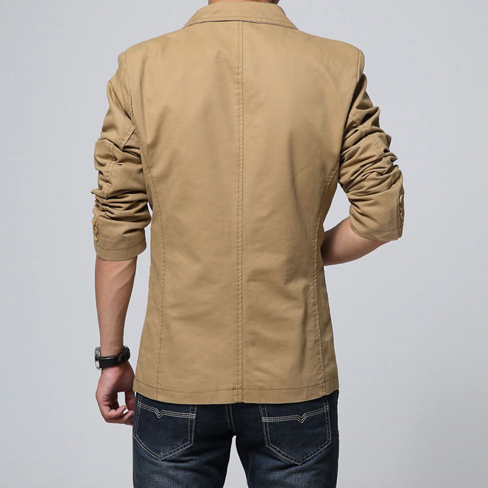 EQWLJWE Mens Suit Blazer Sport Coat Lightweight Two Button Business ...