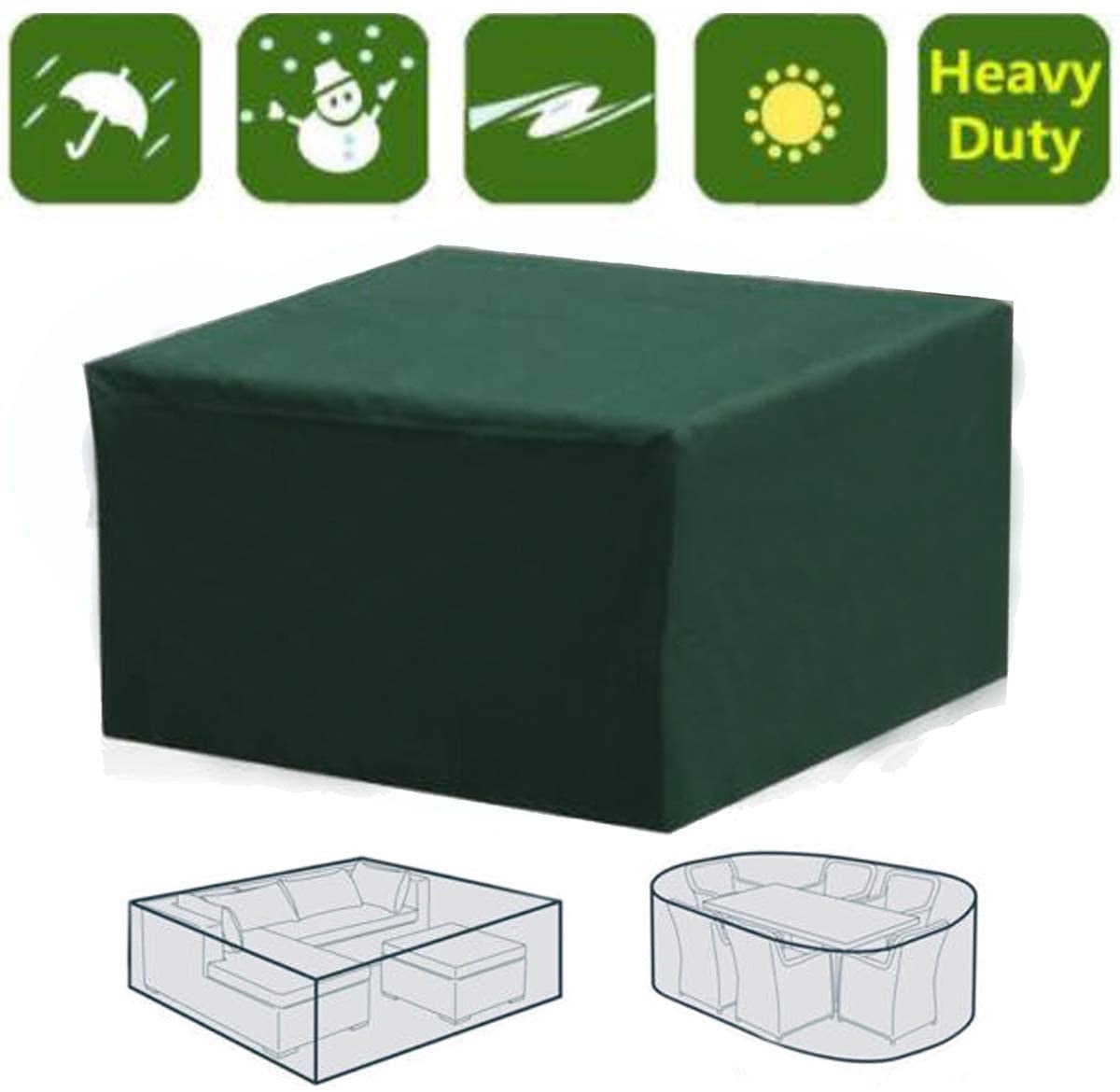 SDJMa Patio Table Covers, Veranda Rectangular100% Waterproof Patio ...