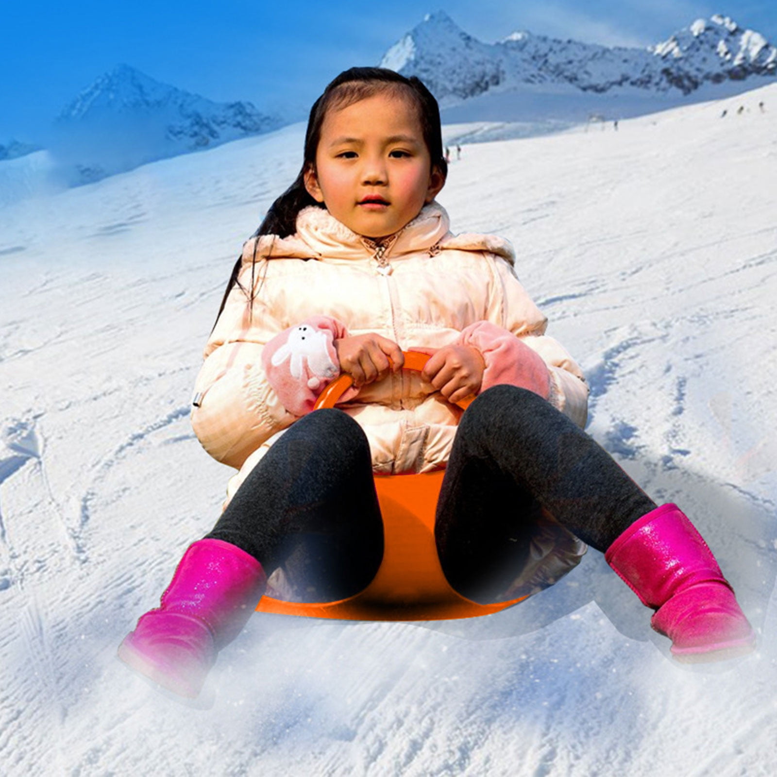 EQWLJWE Snow Sled Board Grass Sand Downhill Sledding Board with Handle ...