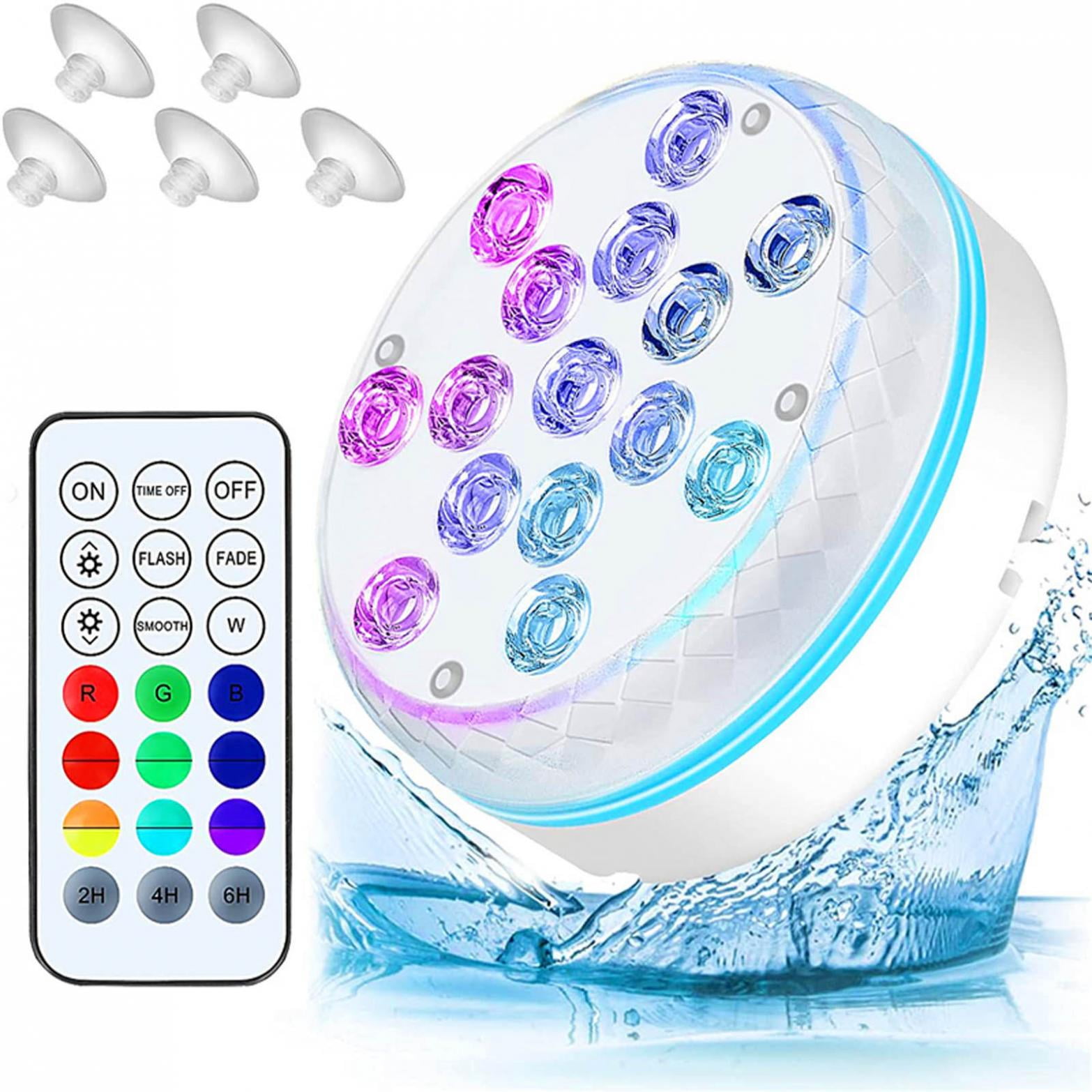 EQWLJWE Submersible Led Lights with Remote -3.35"Waterproof Underwater ...