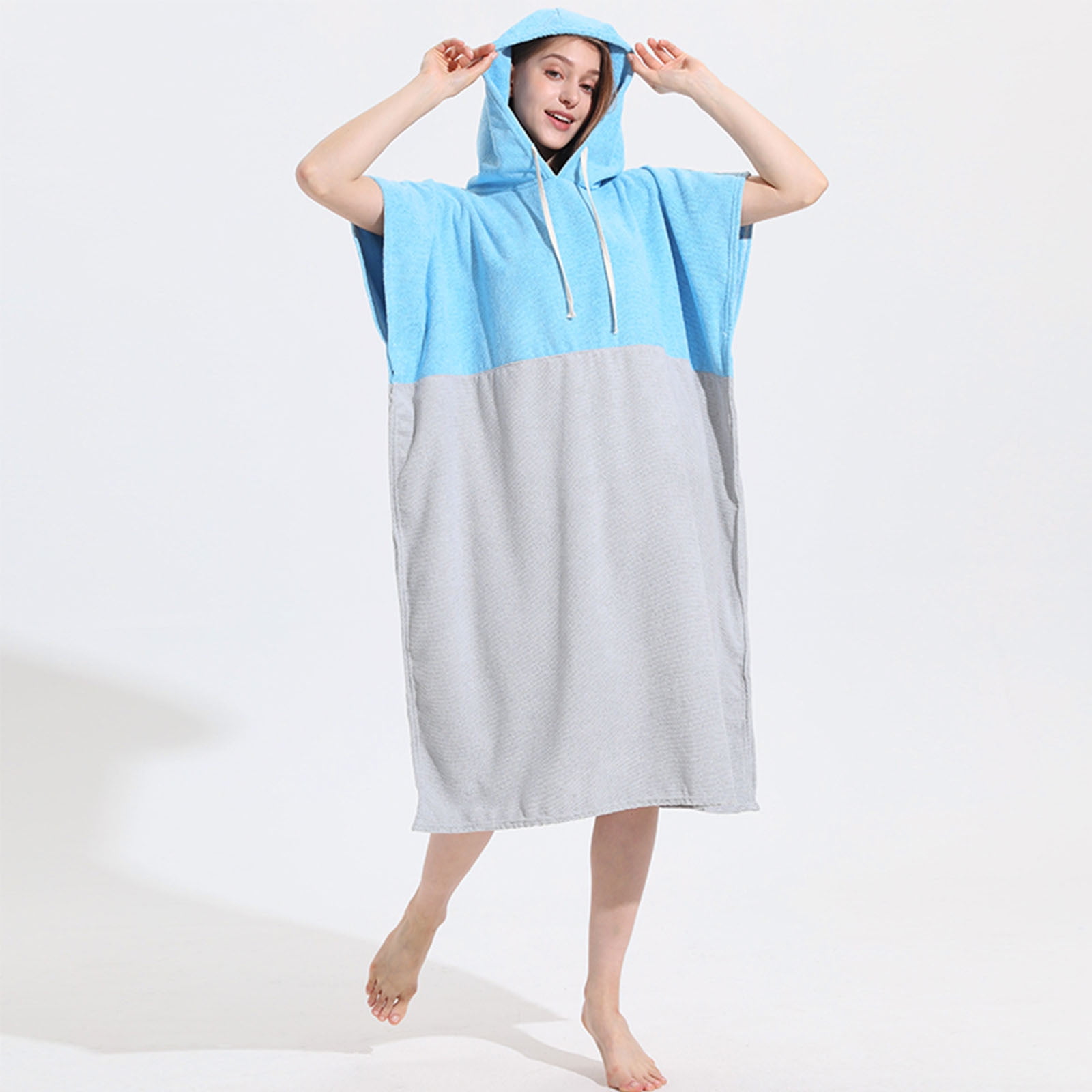 EQWLJWE Surfing Changing Robe with Hood,Quick Dry Wetsuit Changing Bath ...