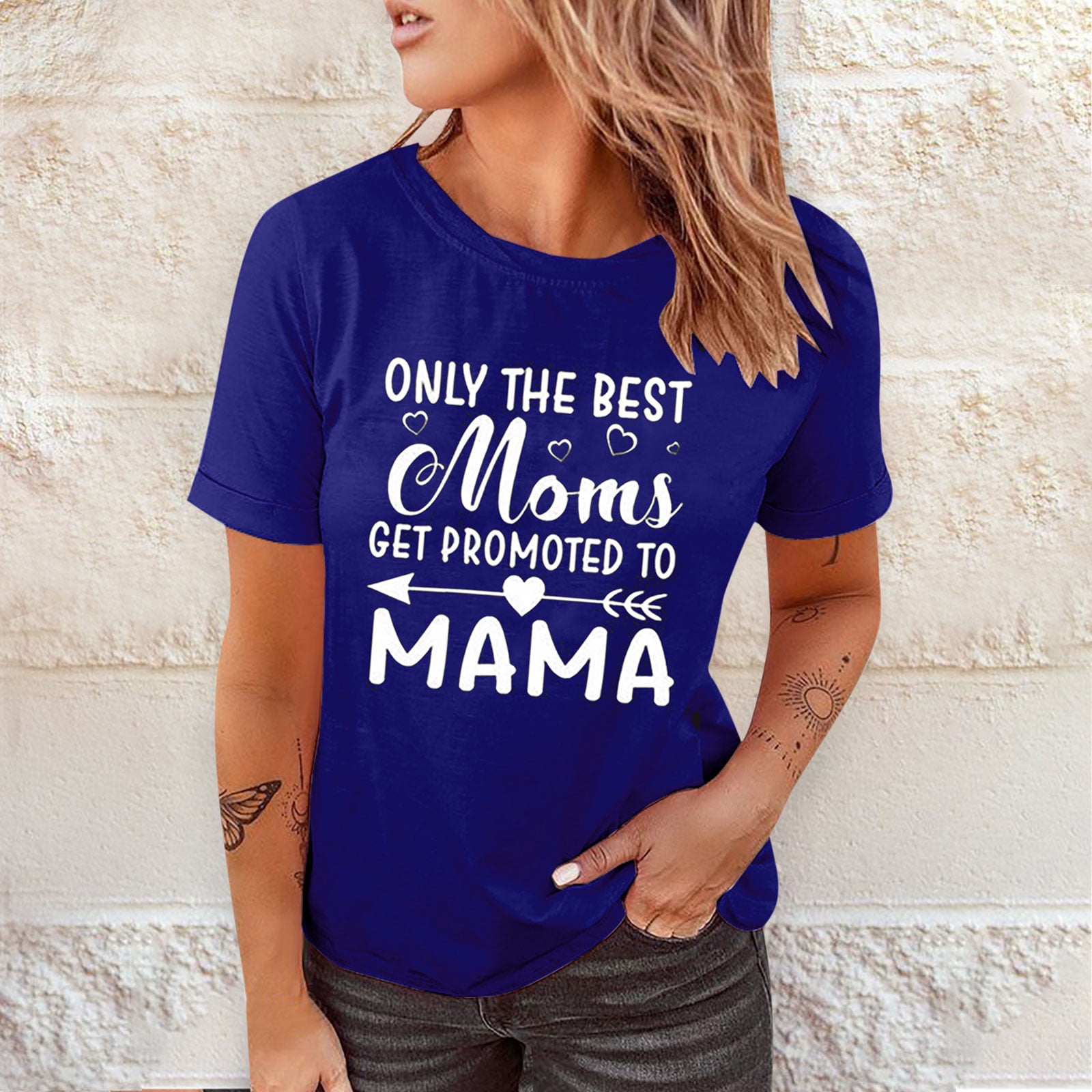 EQWLJWE The Best Moms Get Promoted to MaMa Mothers Day Family T-Shirt ...