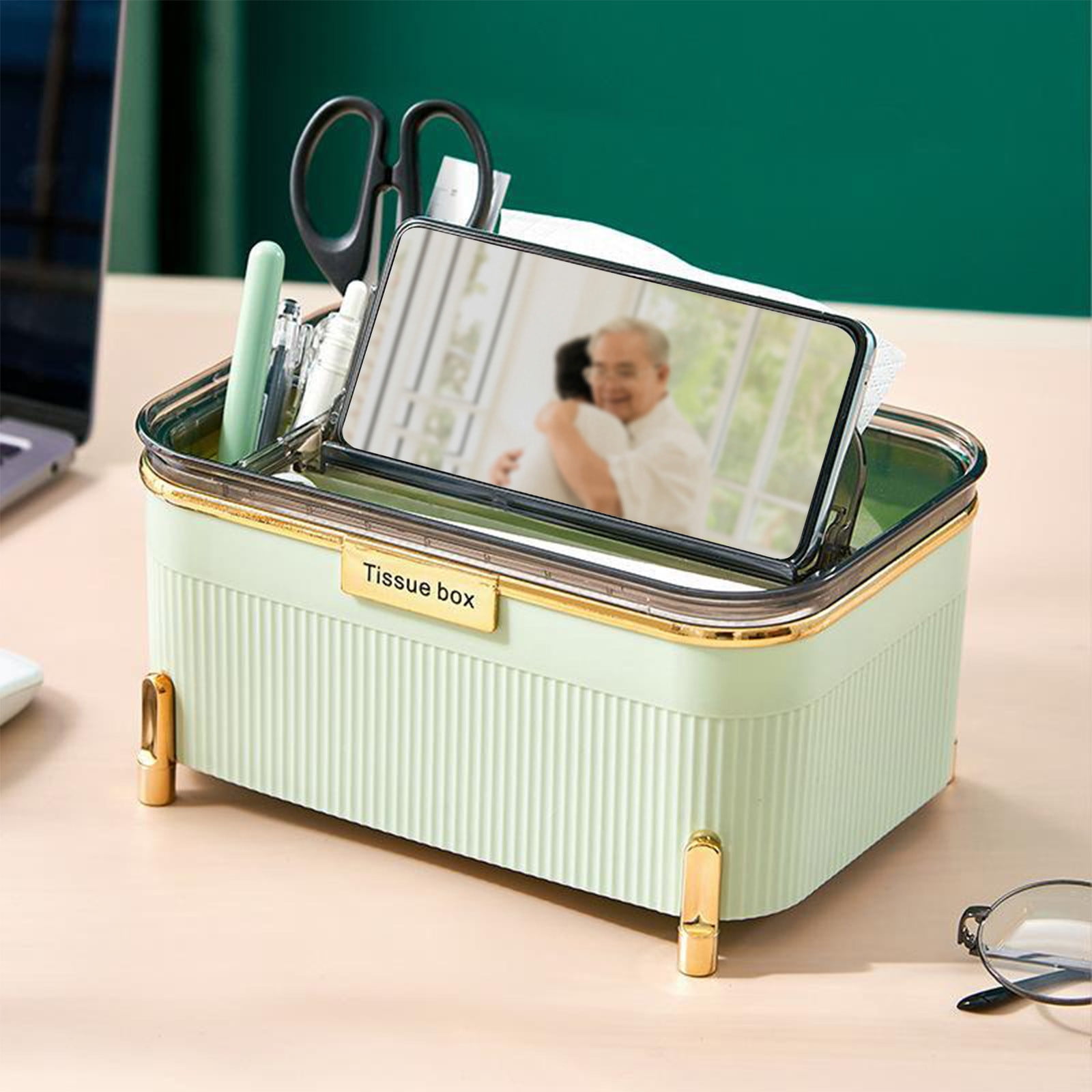 EQWLJWE Tissue Box Cover, Multifunctional Tissue Box Reusable Clear Plastic Decorative Facial ...