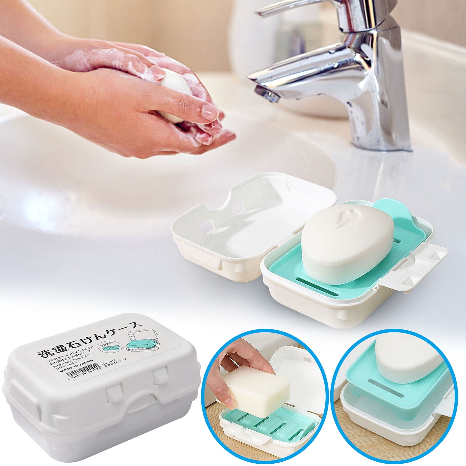 EQWLJWE Travel Soap Container, Soap Bar Holder with Lid, Portable ...