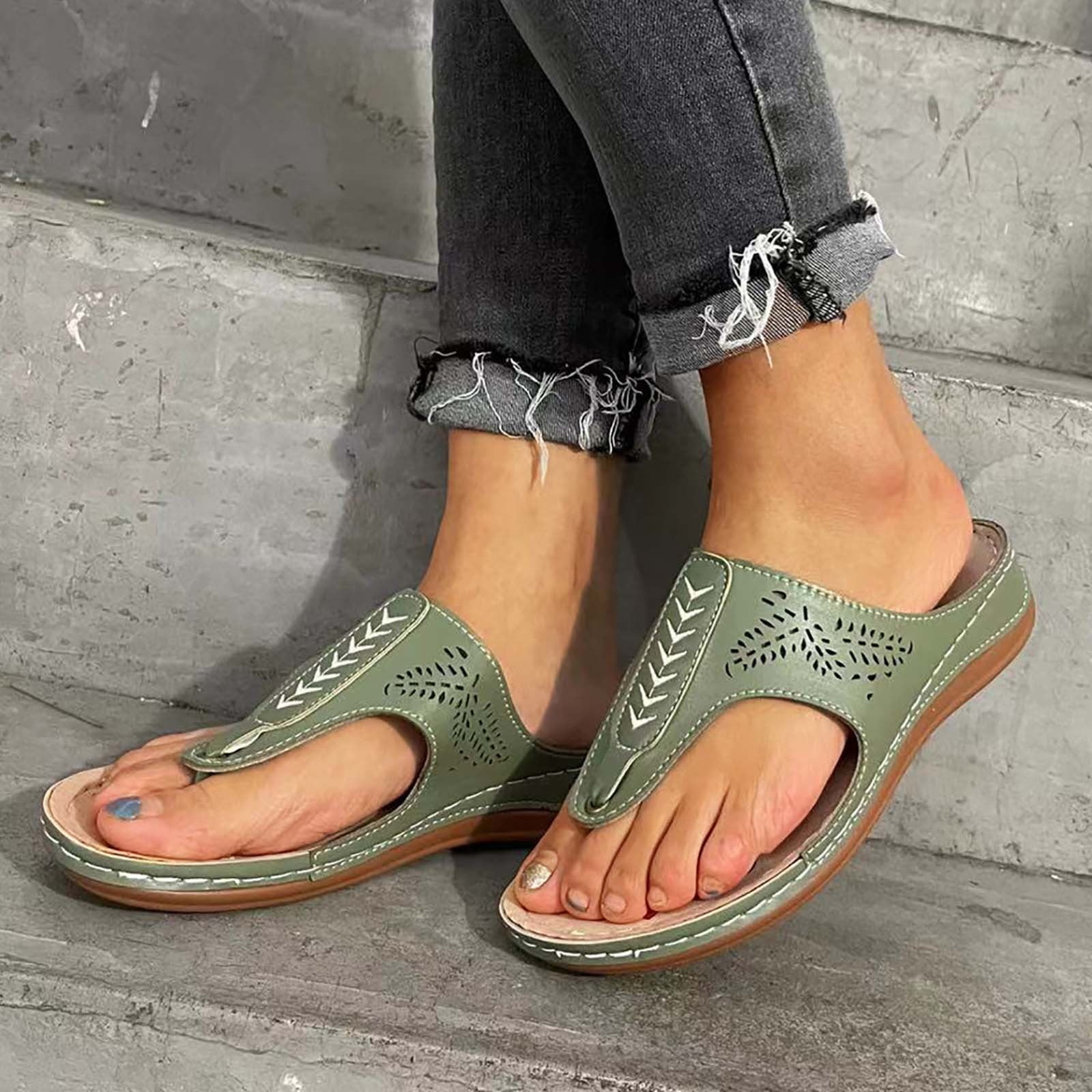 EQWLJWE Waterproof Sandals for Women Orthopedic Sandals Casual Summer ...