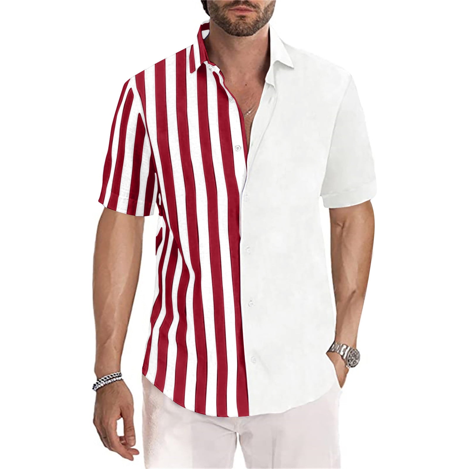 EQWLJWE Western Shirts for Mens Summer Collar Shirts Casual Non ...