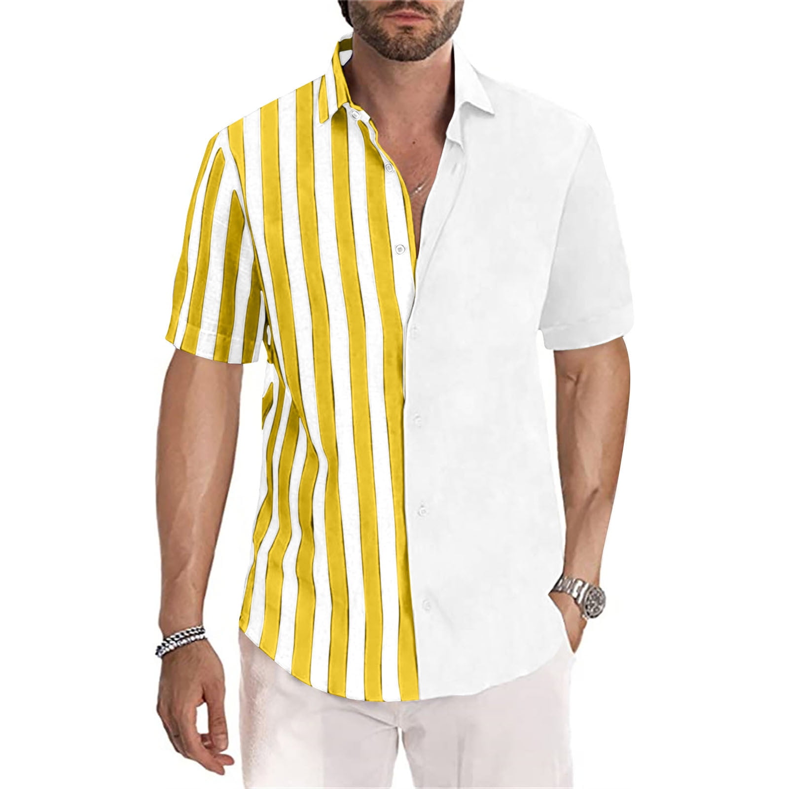 EQWLJWE Western Shirts for Mens Summer Collar Shirts Casual Non ...