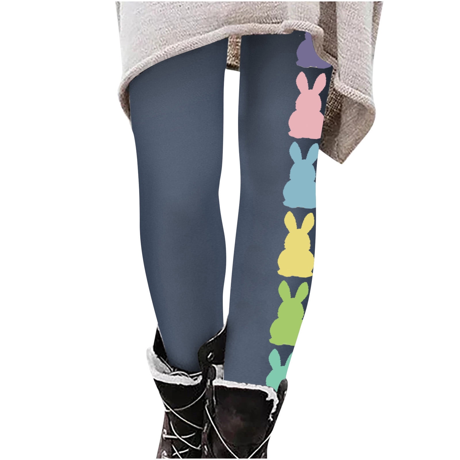 EQWLJWE Women's Easter Yoga Pants Trendy Easter Rabbit Graphic Full ...