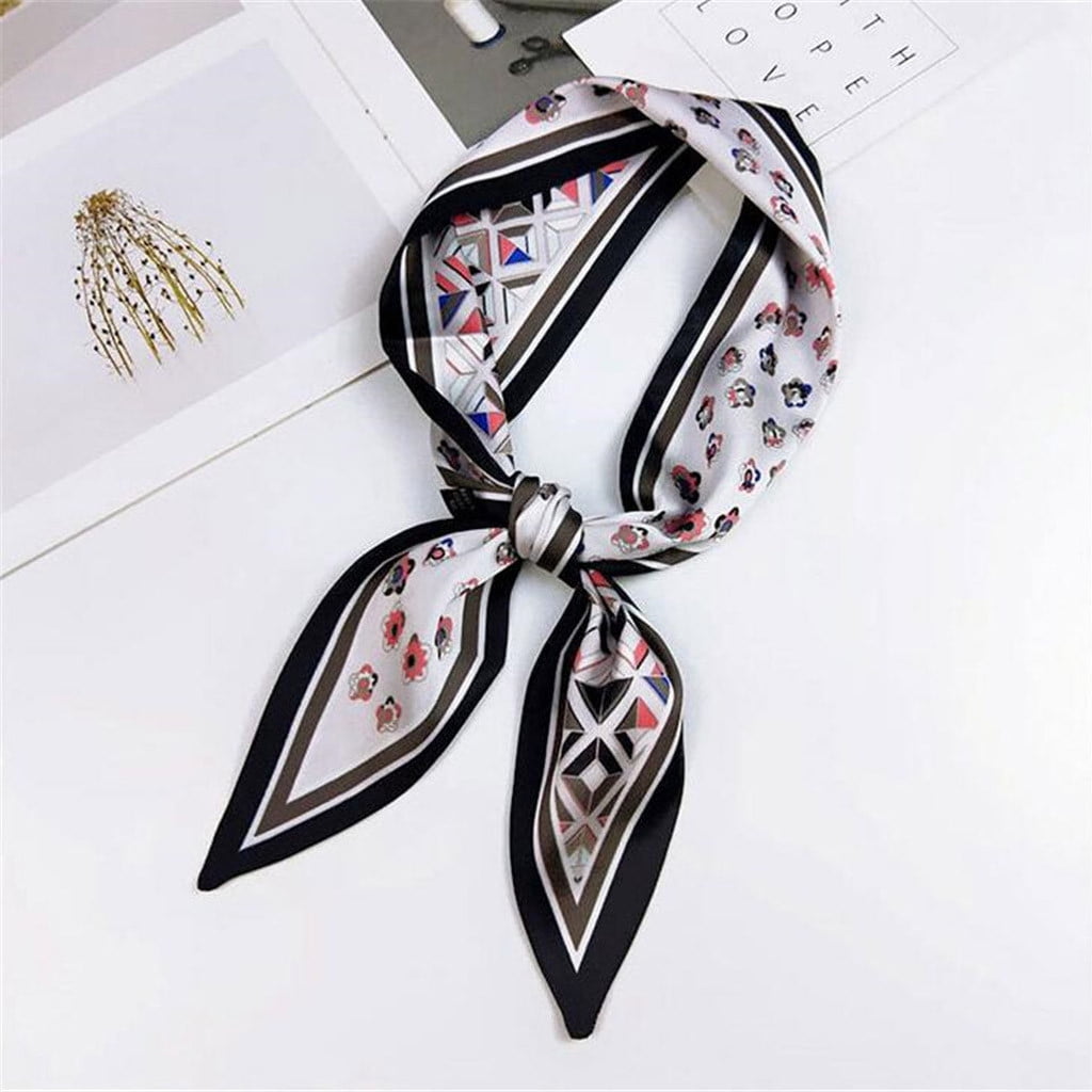 EQWLJWE Women's Satin Silk Feels Formal Square Neck Scarf Hair Wrapped ...