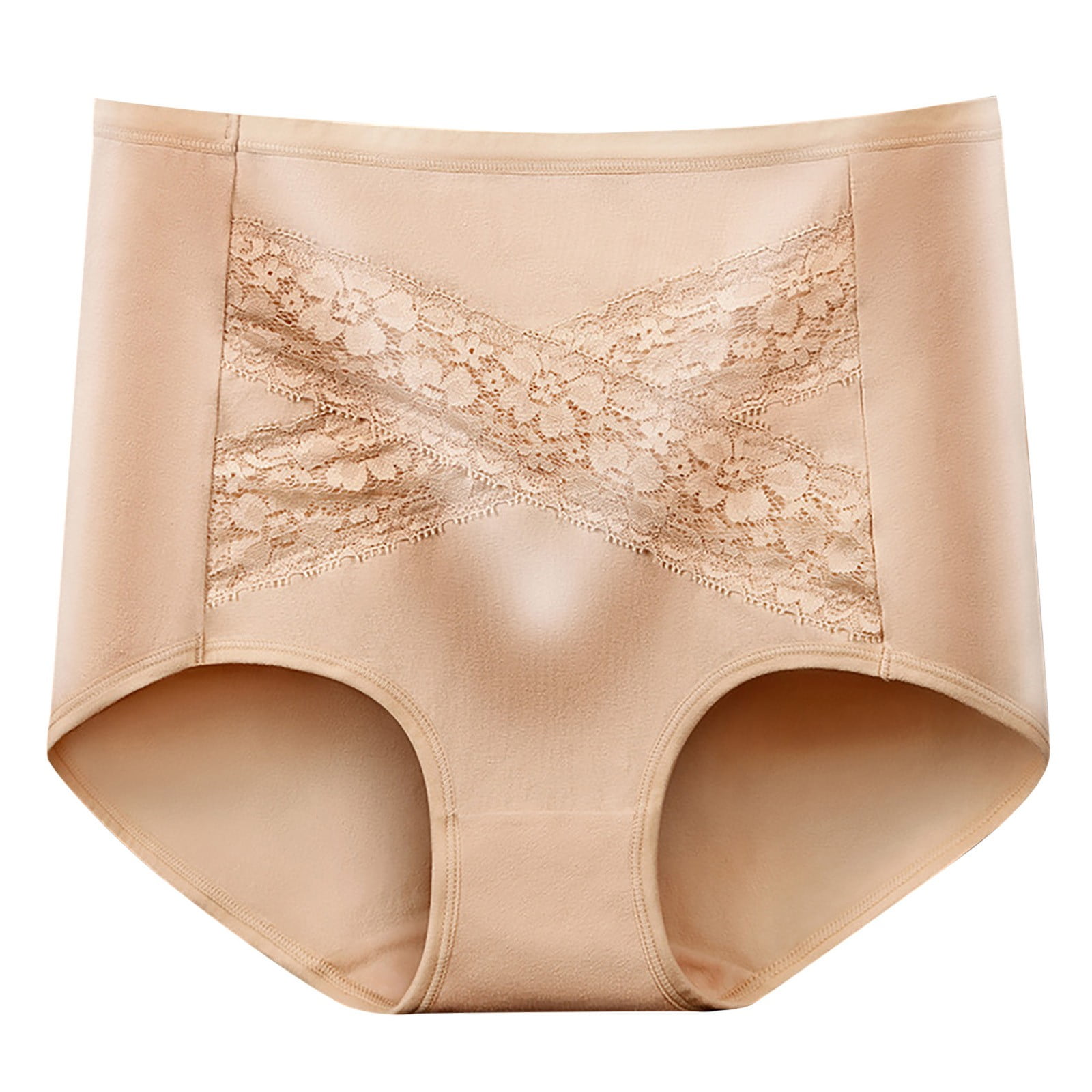 EQWLJWE Womens Cotton Underwear, Plus Size High Waist Breathable Full ...