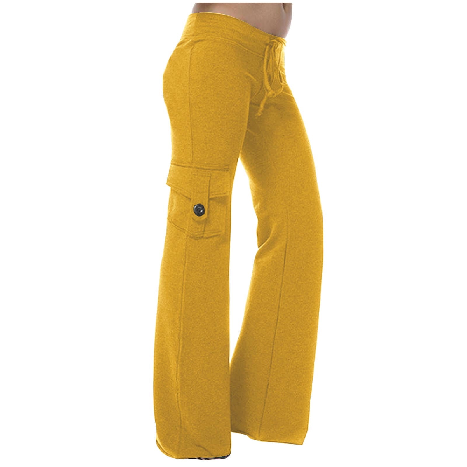 EQWLJWE Womens High Waisted Yoga Pants,Wide Leg Pants Plus Size Cargo ...