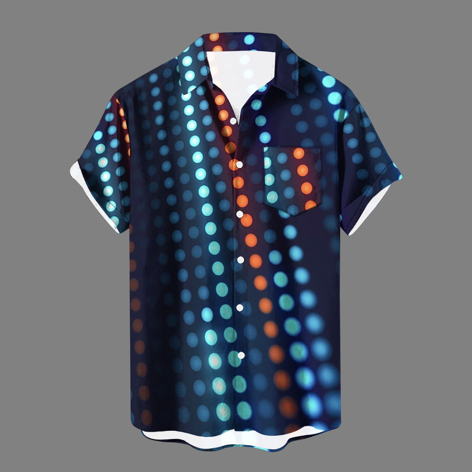 EQWLJWE Workout Shirts for Men Short Sleeve Button Up Blouse Vintage ...