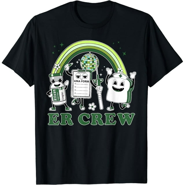 ER Crew Nurse St. Patrick's Day Shamrock Emergency Room T-Shirt ...