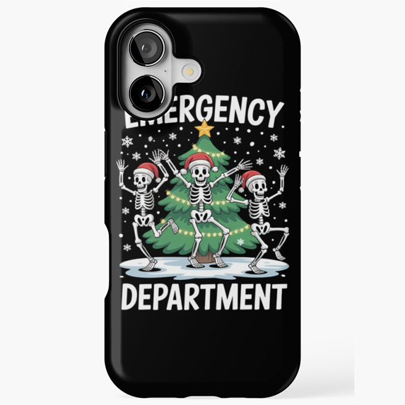 ER Nurse Dancing Skeleton Holiday Medical Art iPhone 17 through 11 Pro ...