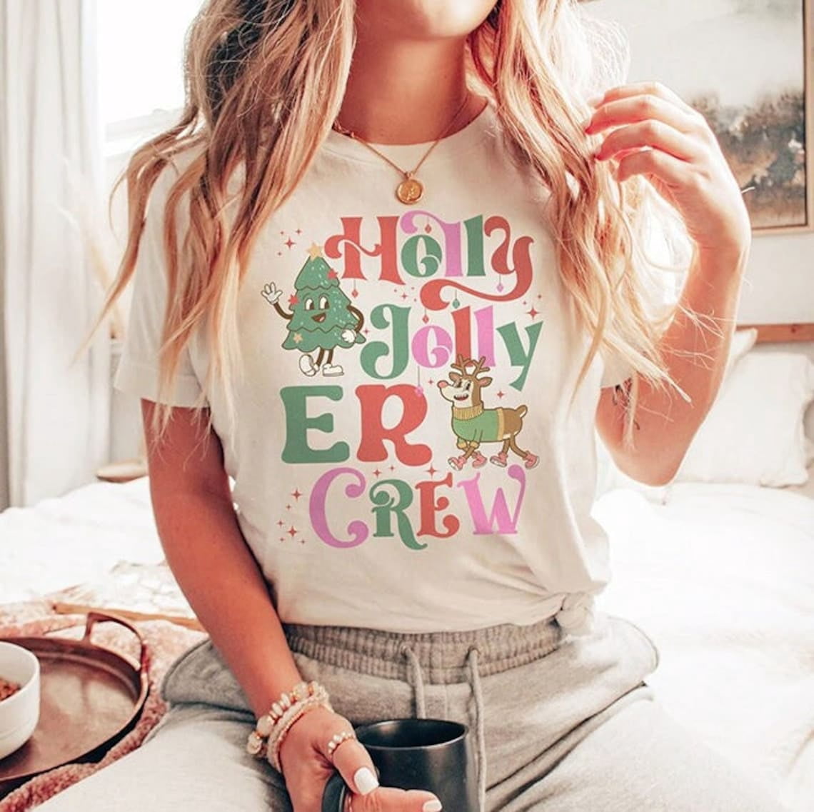 ER Nurse Shirt, Holly Jolly ED Crew T-Shirt, Emergency Room Tech Aid ...