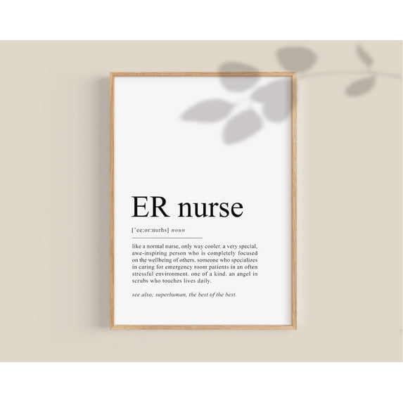 ER Nurse definition Poster Emergency Room to be Graduation Poster ...