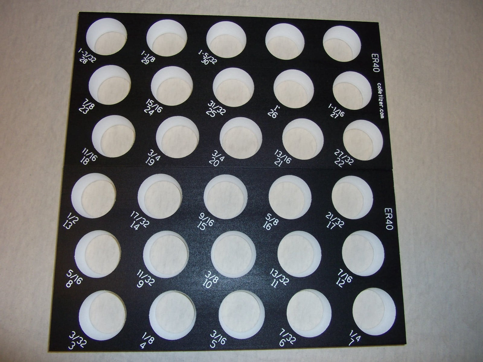 ER40 Collet Rack - Metric & some Inch - Labeled Sizes, Set Holder Stand ...