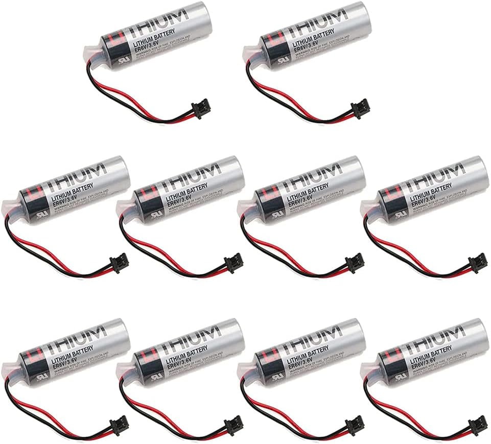 ER6V/3.6V ER6VC119A/119B PLC Battery for PLC M70 3.6V 2400mAh Lithium Battery with Black Plug ...