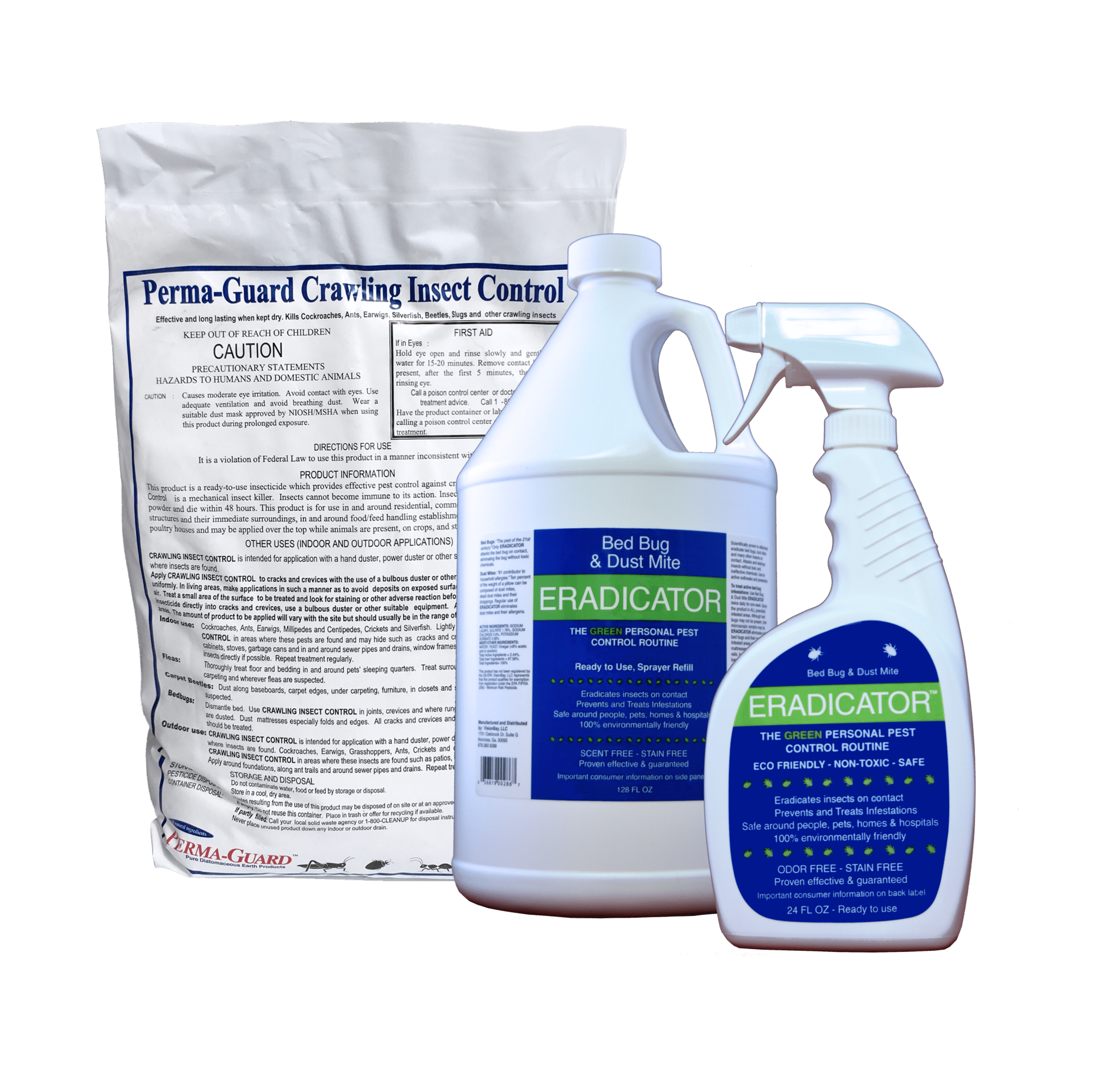 ERADICATOR & Perma-Guard Bed Bug & Dust Mite Killer, Non-Toxic, 24 Oz ...