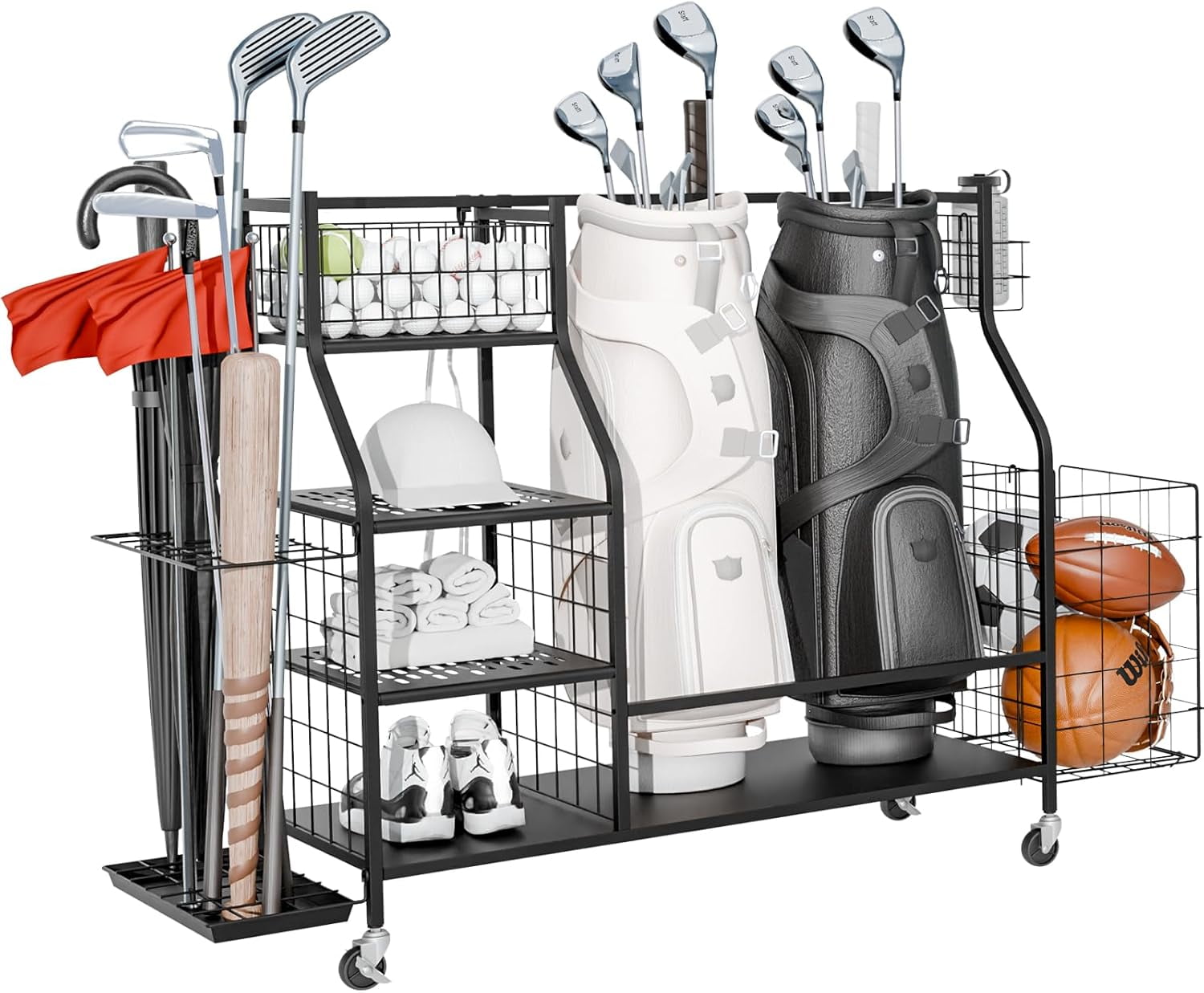 ERAMENT 2 Golf Bag Storage Organizer, Golf Bag and Equipment Storage ...