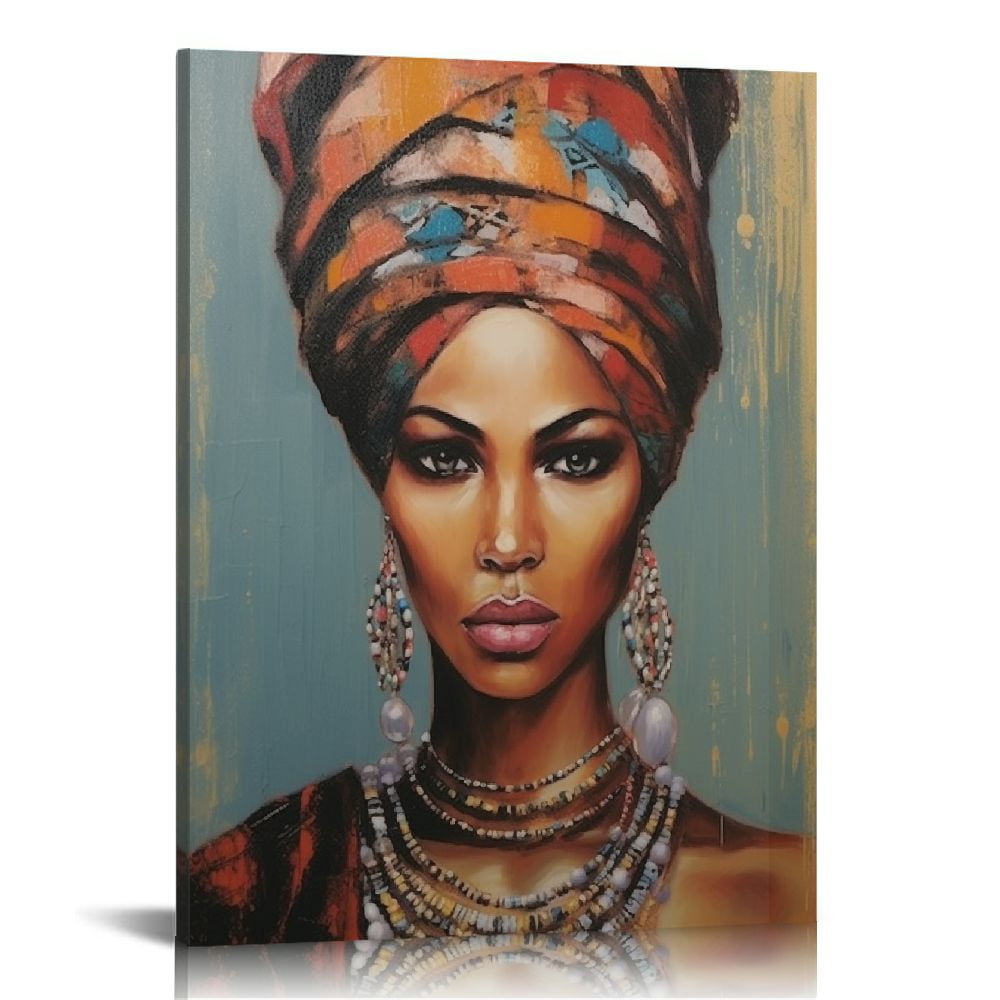 ERAPDAUR African American Canvas Wall Art Girl Woman Queen Lady Pictures Decor For Living Room ...