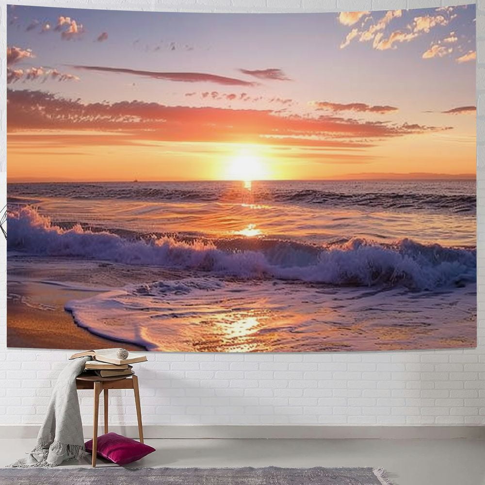 ERAPDAUR Beach Tapestry, Ocean Coastal Sunrise Wall Tapestries for ...