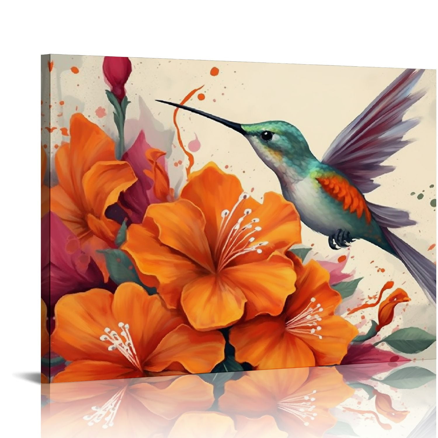 ERAPDAUR Bird Painting Art Prints Abstract Hummingbird with Hawaii ...