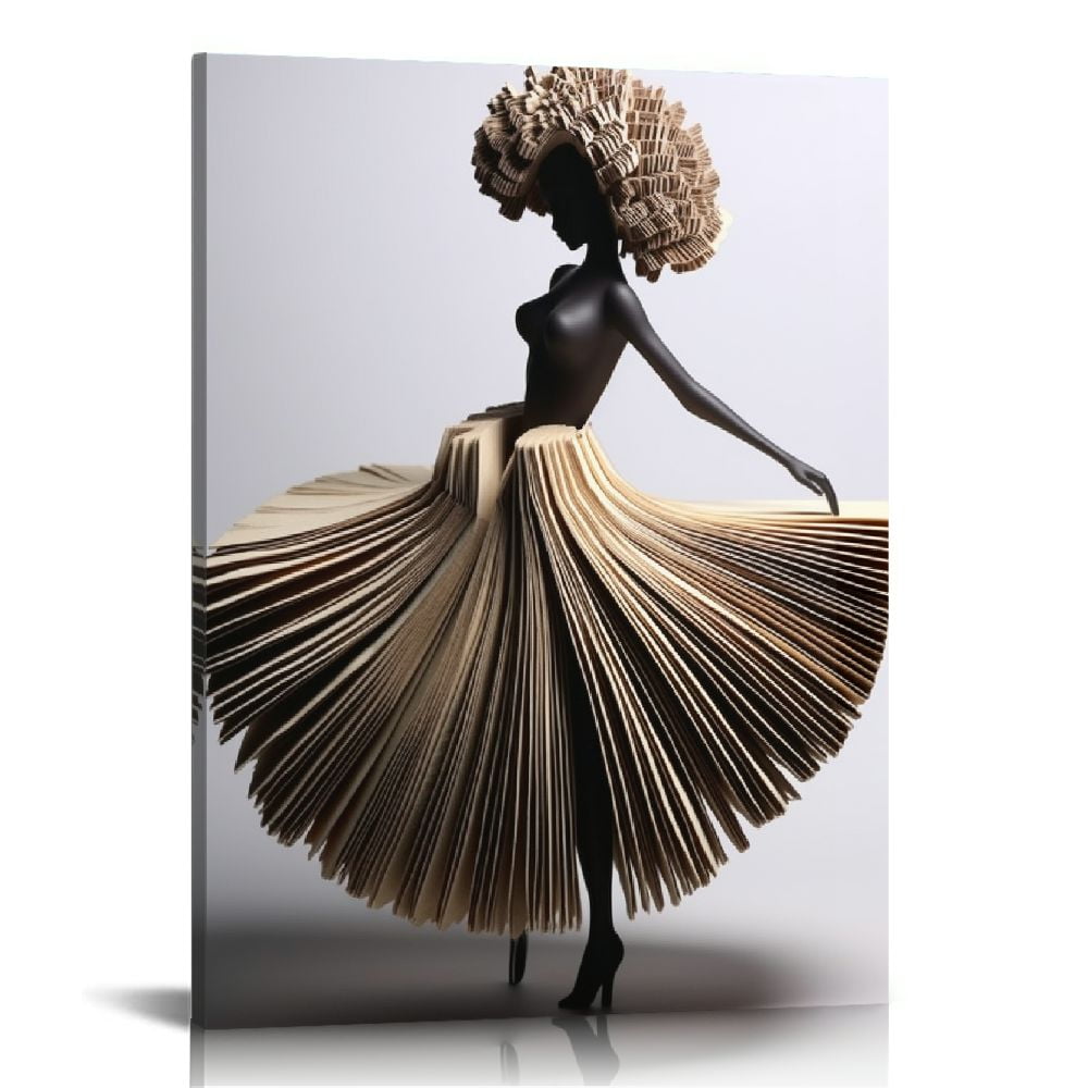 ERAPDAUR Black Girl Wall Art Afro African American Canvas Art Black Woman Art Wall Decor Fashion ...