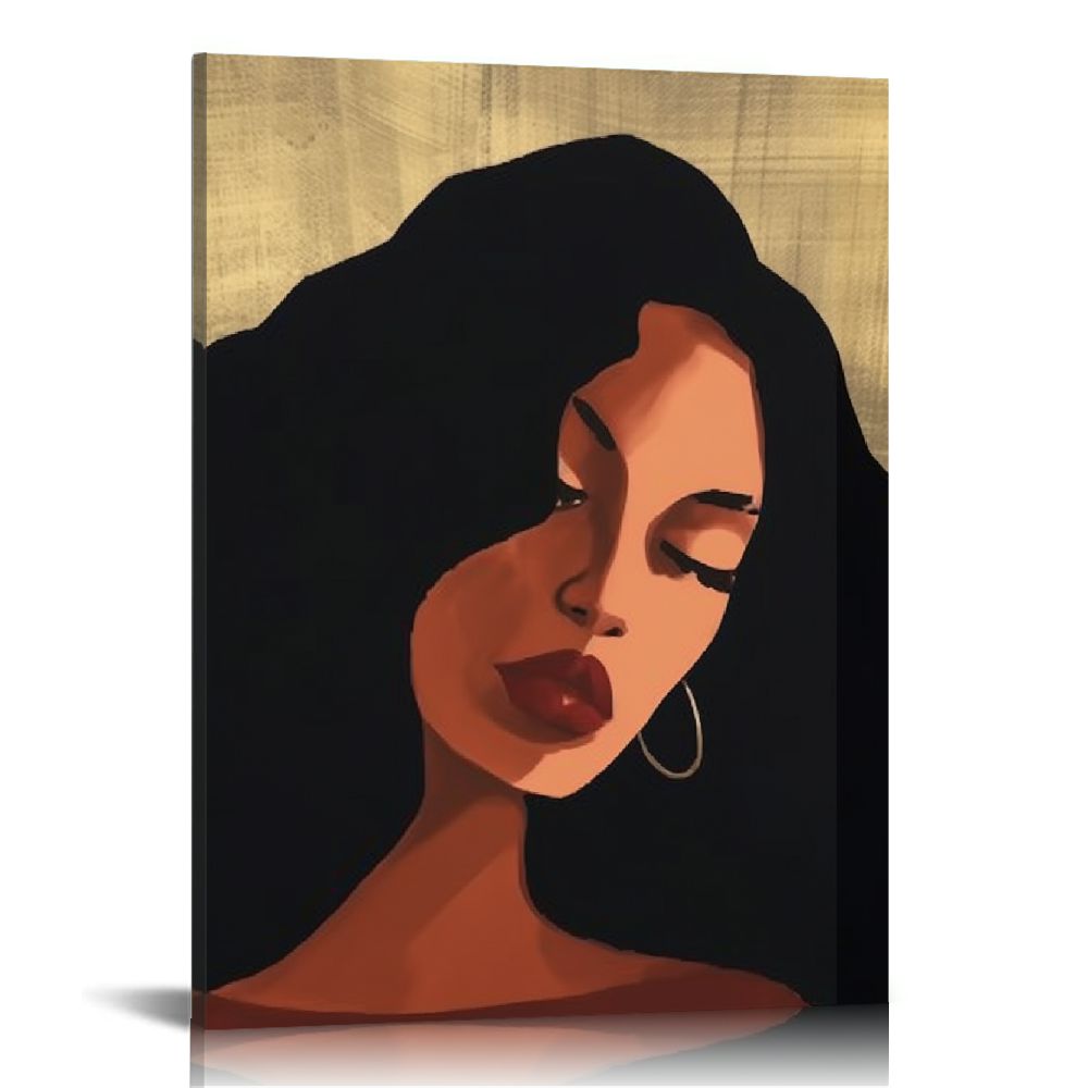 ERAPDAUR Black Woman Wall Art Canvas Poster Decorative, African American Wall Art, Black Girl ...