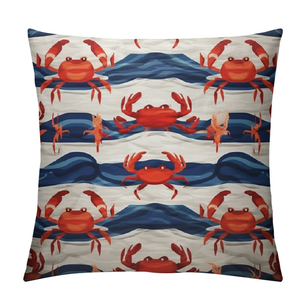 ERAPDAUR Crabs Throw Pillow Cushion Cover, Nautical Maritime Theme ...