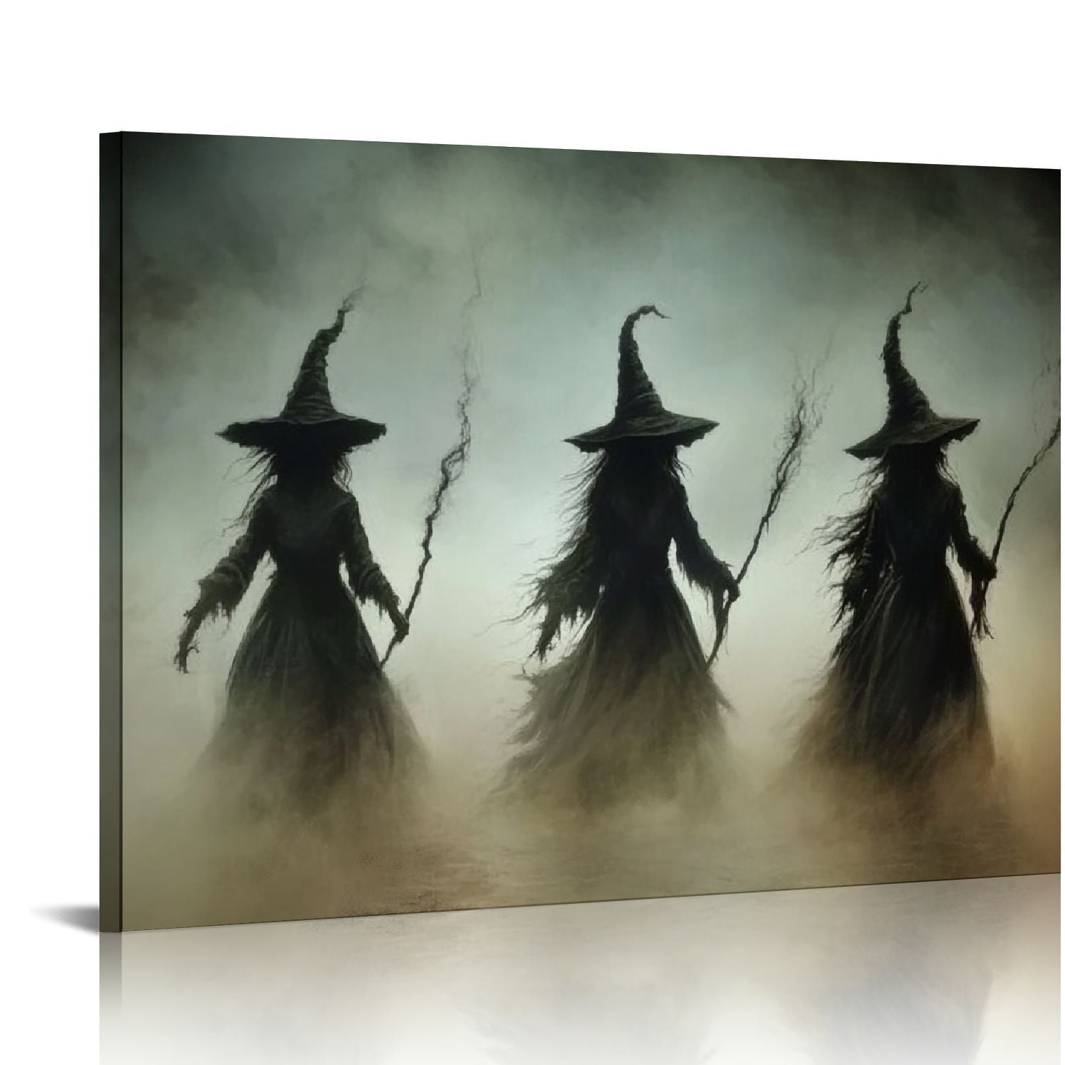 ERAPDAUR Creepy Witch Decor Vintage Halloween Wall Decor Three Witches ...