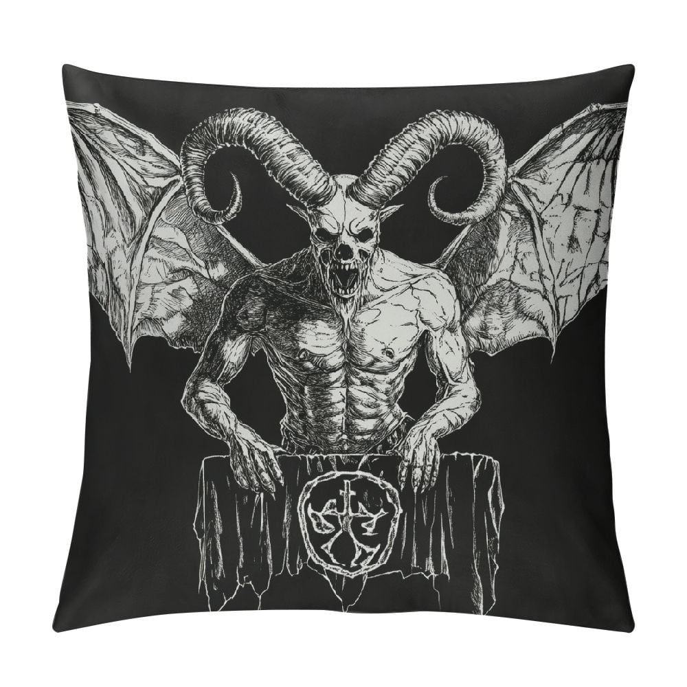ERAPDAUR Demon Horns Occult Home Decor Pillow Cover Living Room Sofa ...