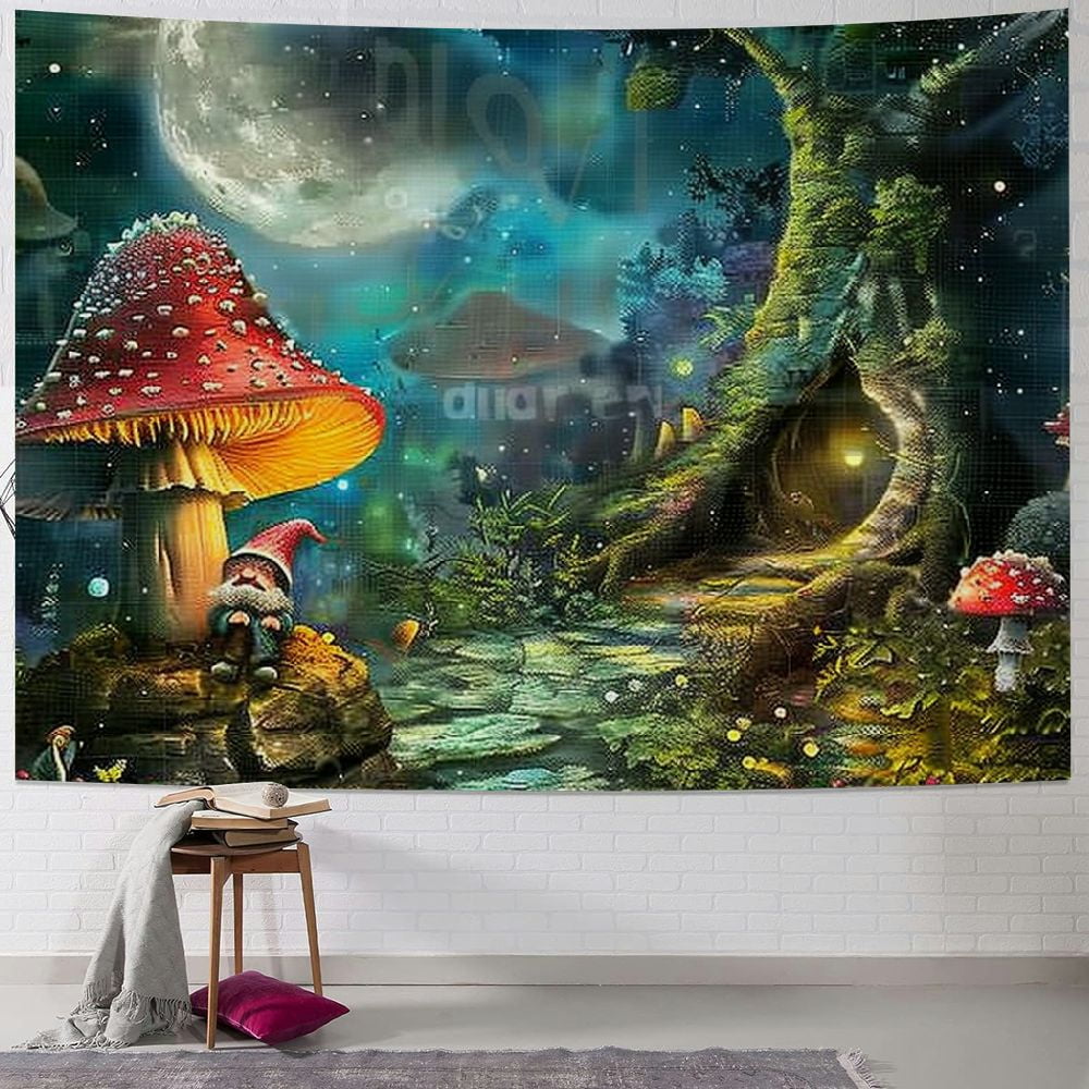 ERAPDAUR Fantasy Mushroom Forest Tapestry for Teen Girl Magical Tree of ...